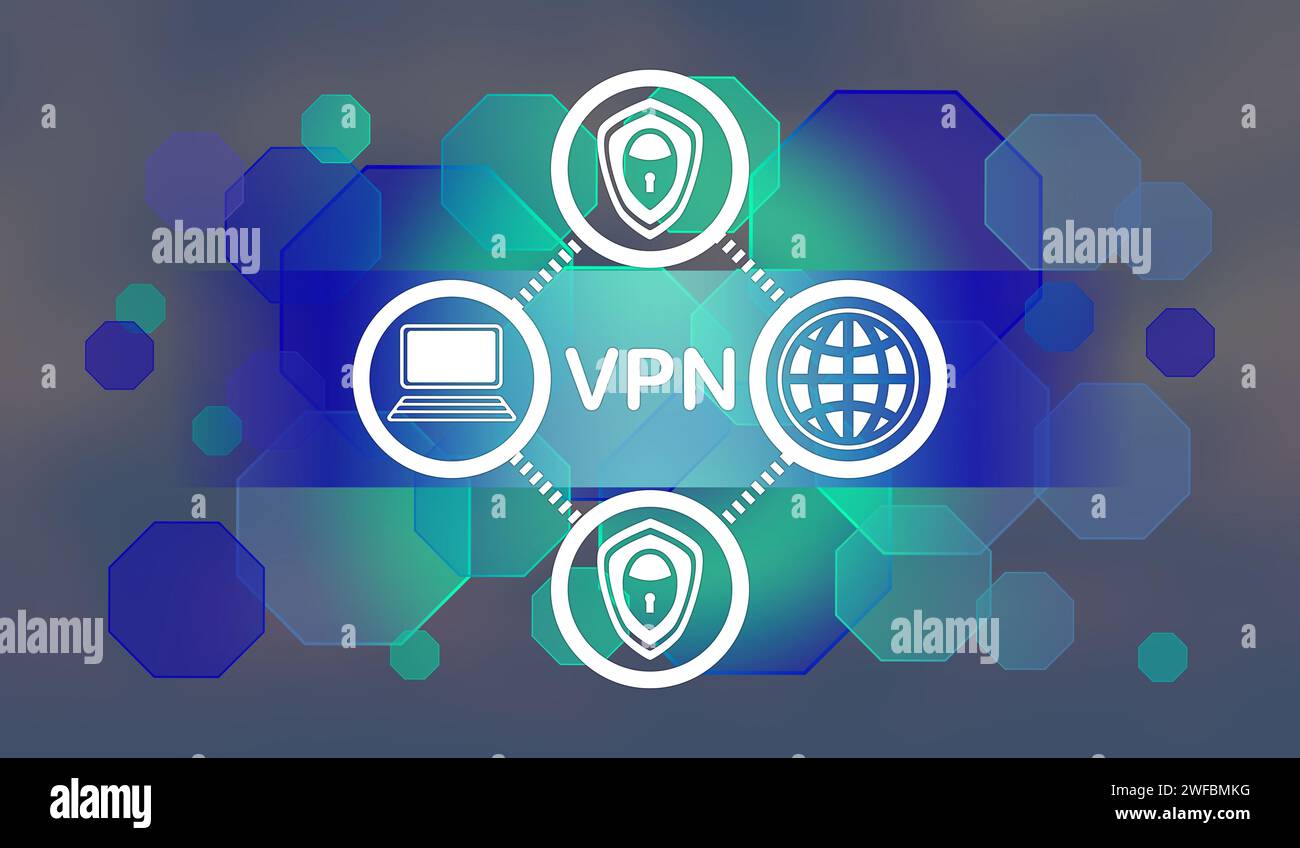 Illustration of a vpn concept Stock Photo - Alamy