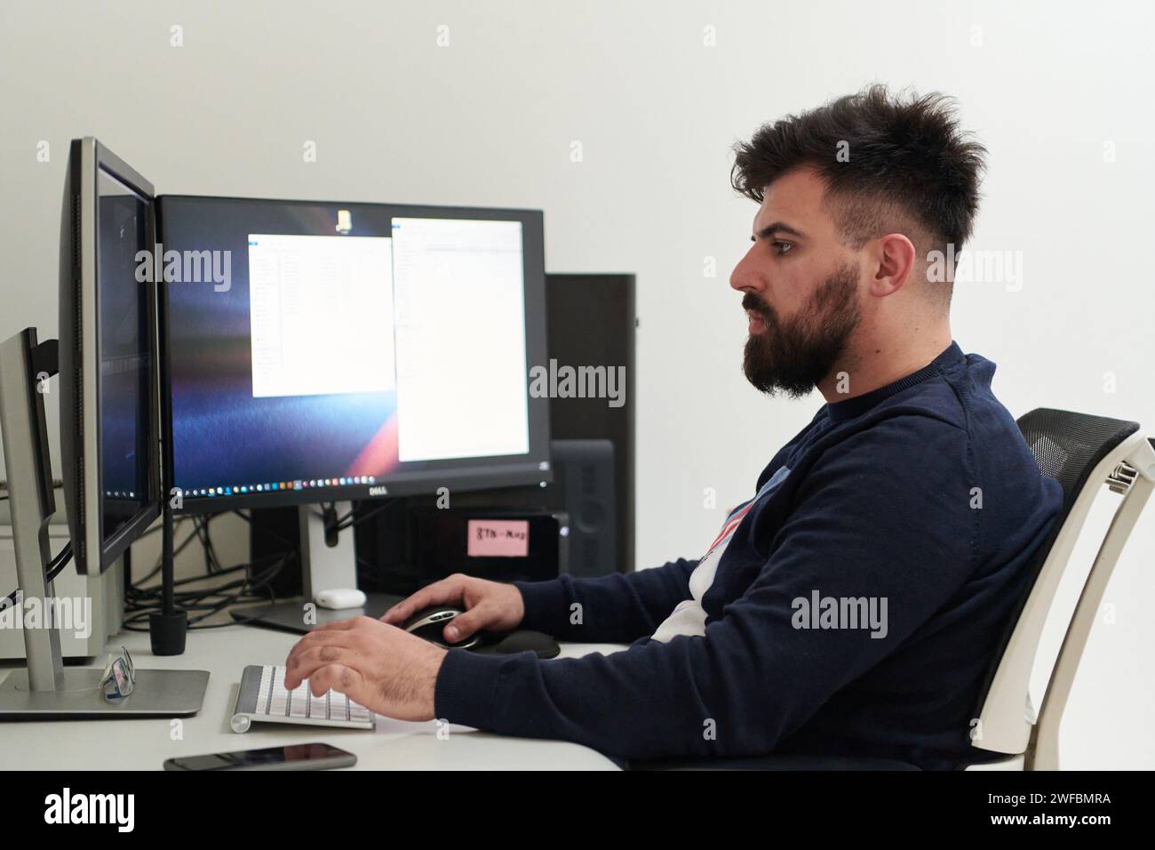 professional video editor enhancing digital footage using specialized ...