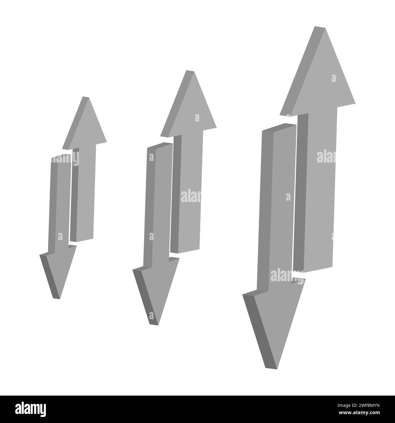 Downward arrows Black and White Stock Photos & Images - Alamy