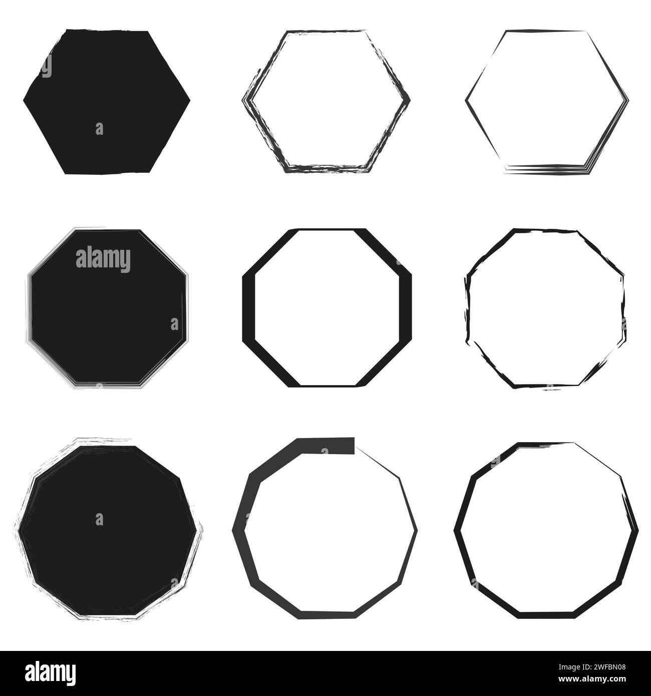 Hexagon icon. Hexagonal six sided polygon. Vector illustration. EPS 10. Stock image Stock Vector ...