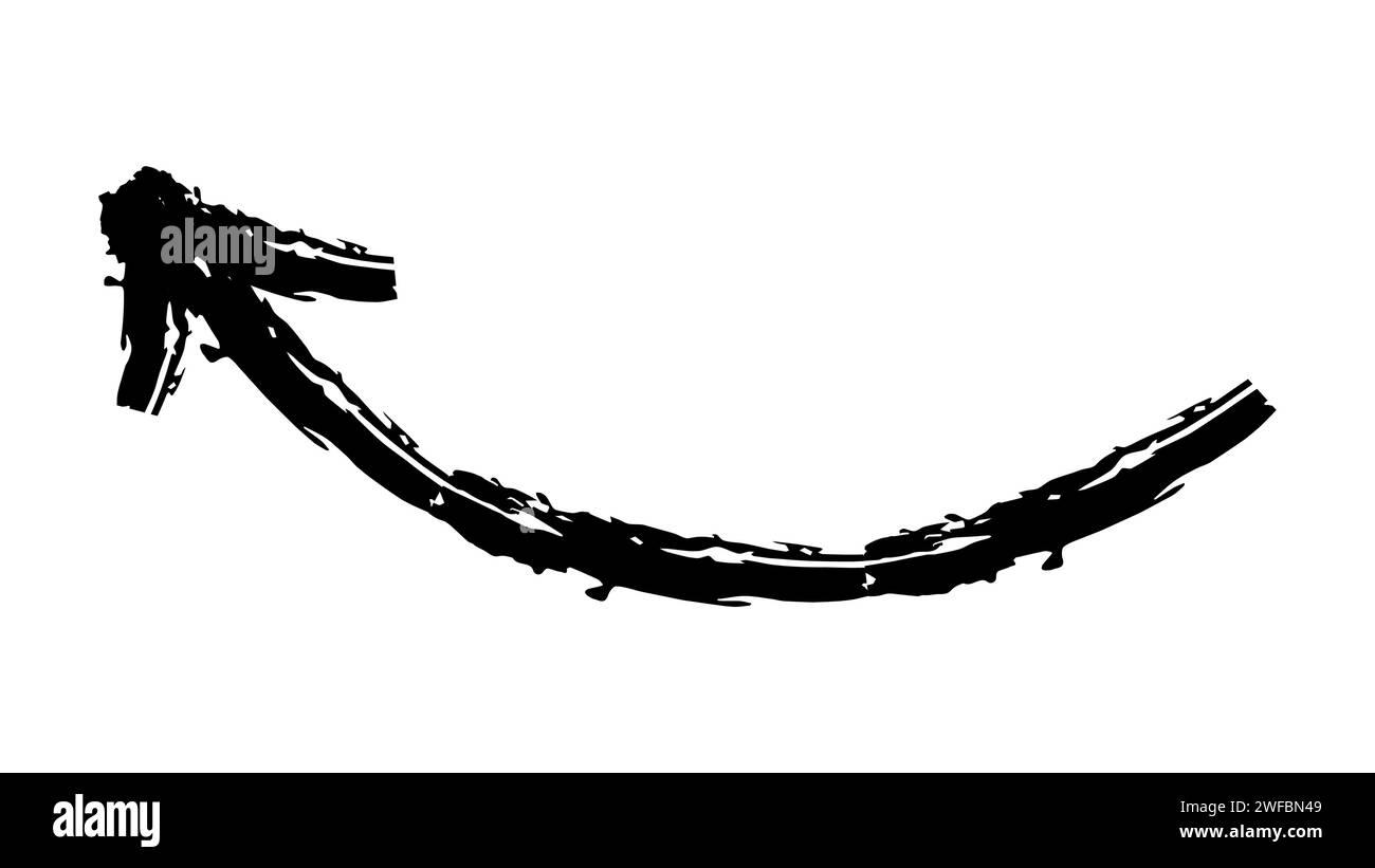 Hand drawn crayon chalk charcoal line arrows set. curvy and wavy arrows ...