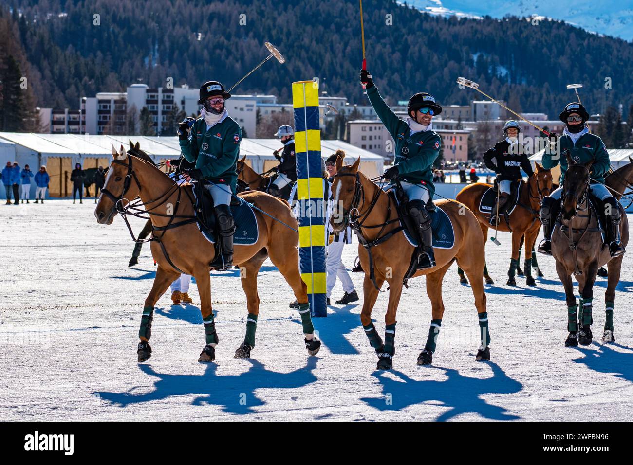 St. Moritz - January 28, 2024: Game actions and awards ceremony at the ...