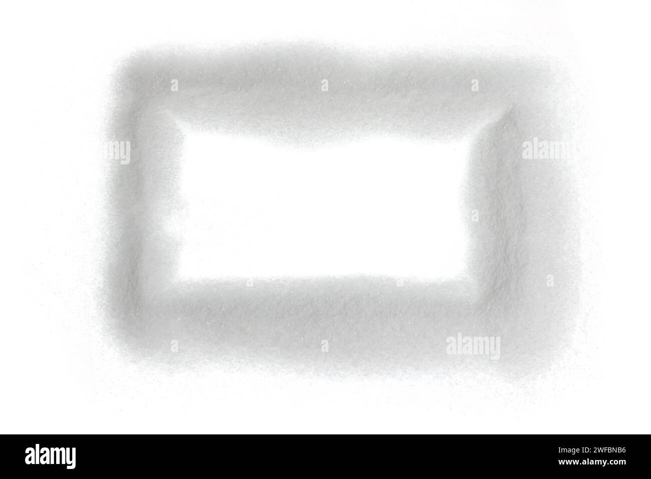 Sandy frame from white quartz sand on white background Stock Photo - Alamy