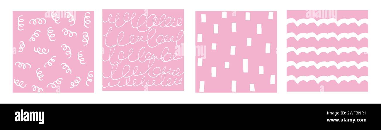 Simple Geometric Hand Drawn Irregular Patterns.Cute Colored Doodle ...