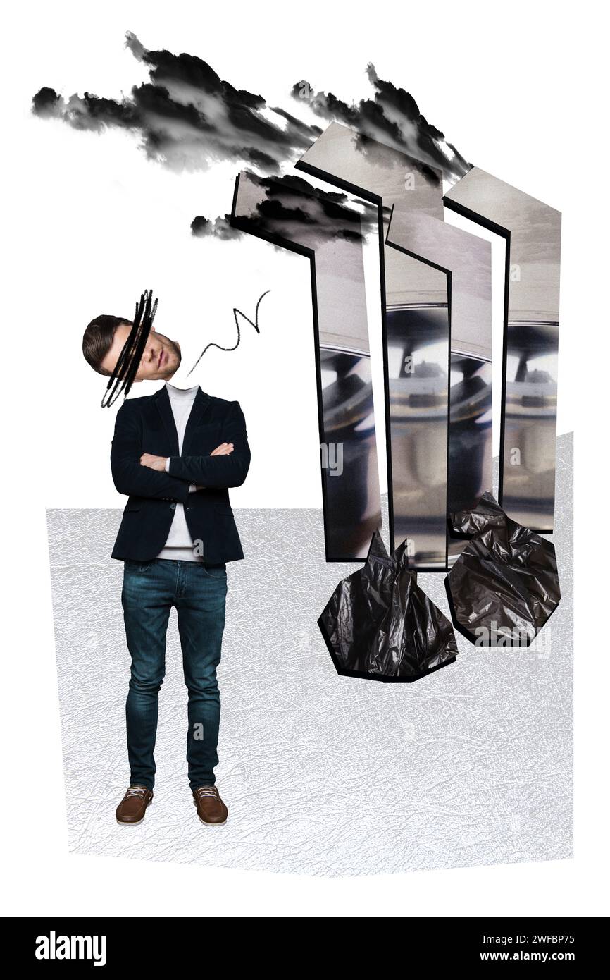 Damage for ecology collage concept of business change atmosphere ...