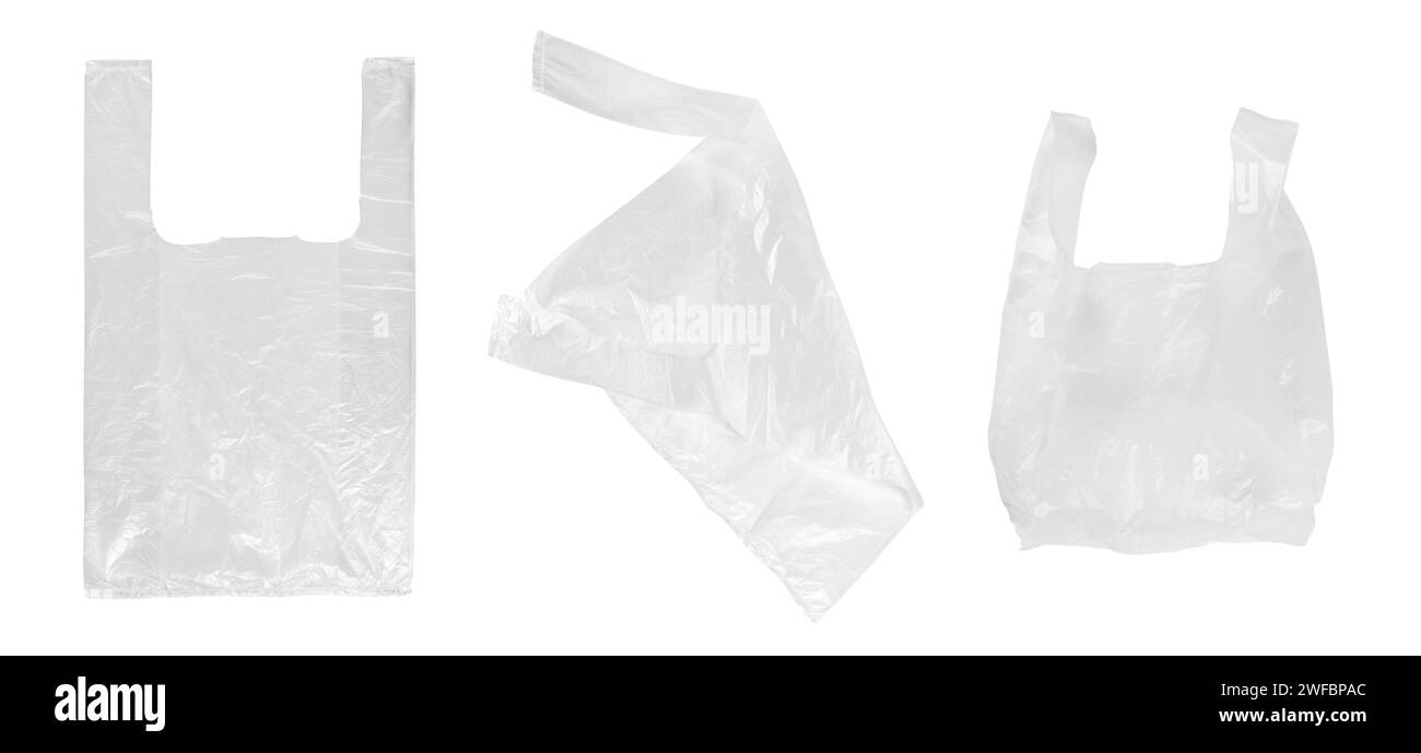 close up of a transparent plastic bag on white background Stock Photo ...