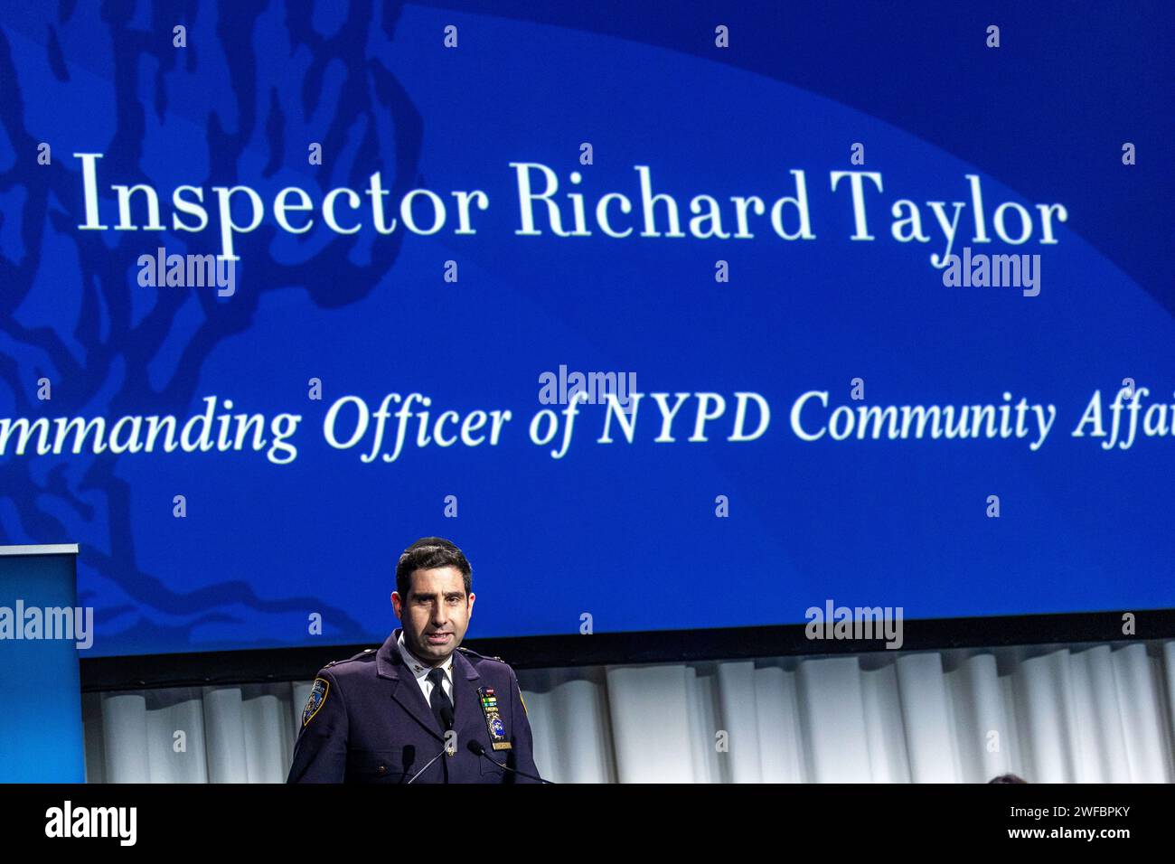 New York, NY, USA. 29th Jan, 2024. NYPD Inspector, Richard Taylor at ...