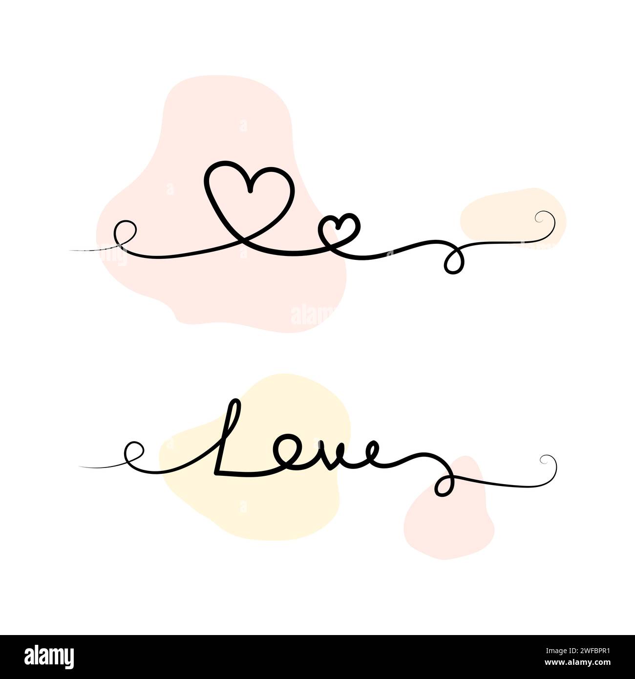 Heart line. Wedding card decoration. Simple graphic ornament. Vector ...