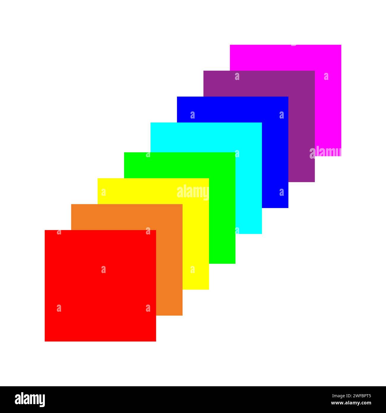 Rainbow colored square icon. Design palette. Computer paint. Simple ...