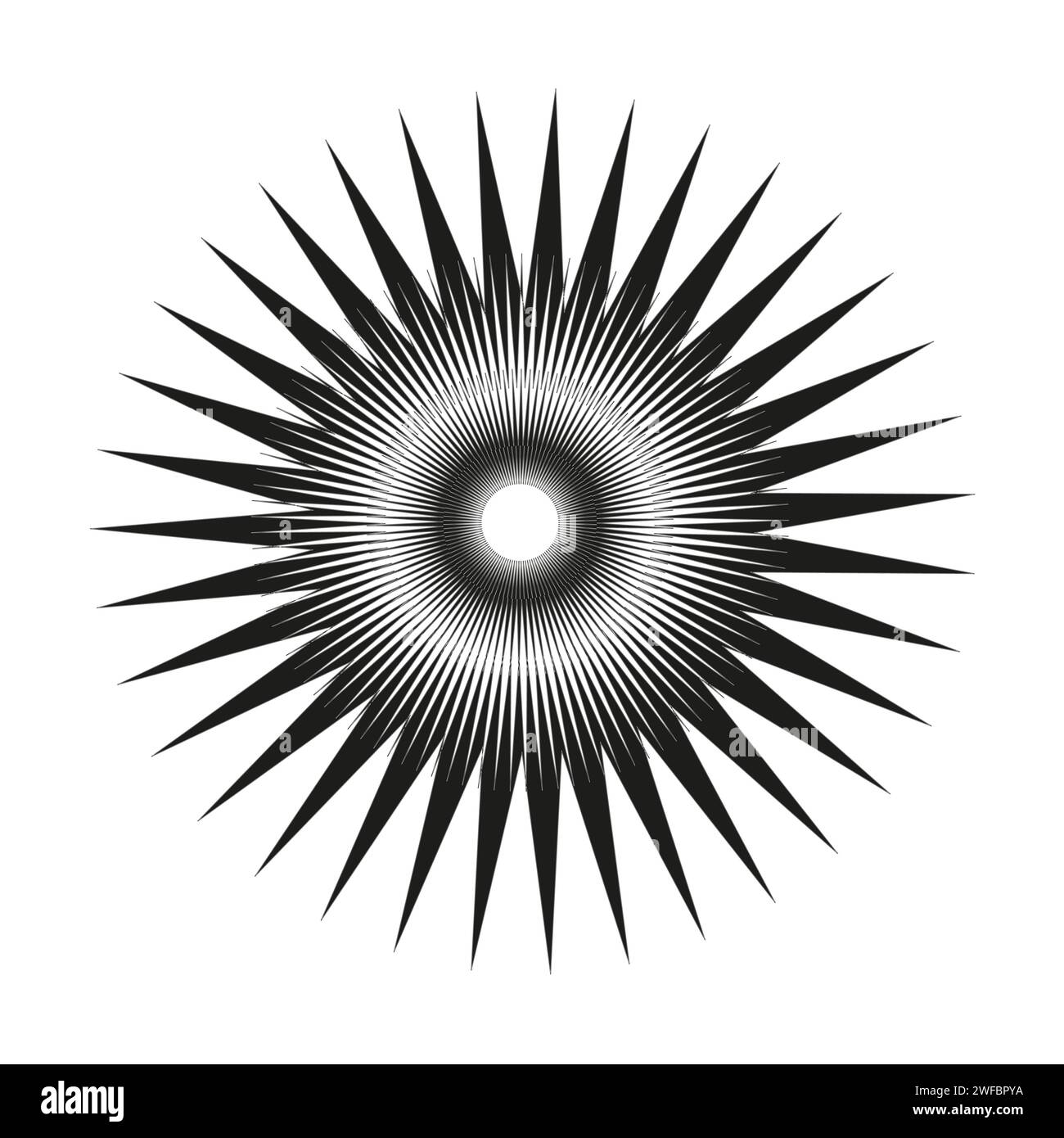 Abstract radiant circle icon. Starburst label. Design element ...