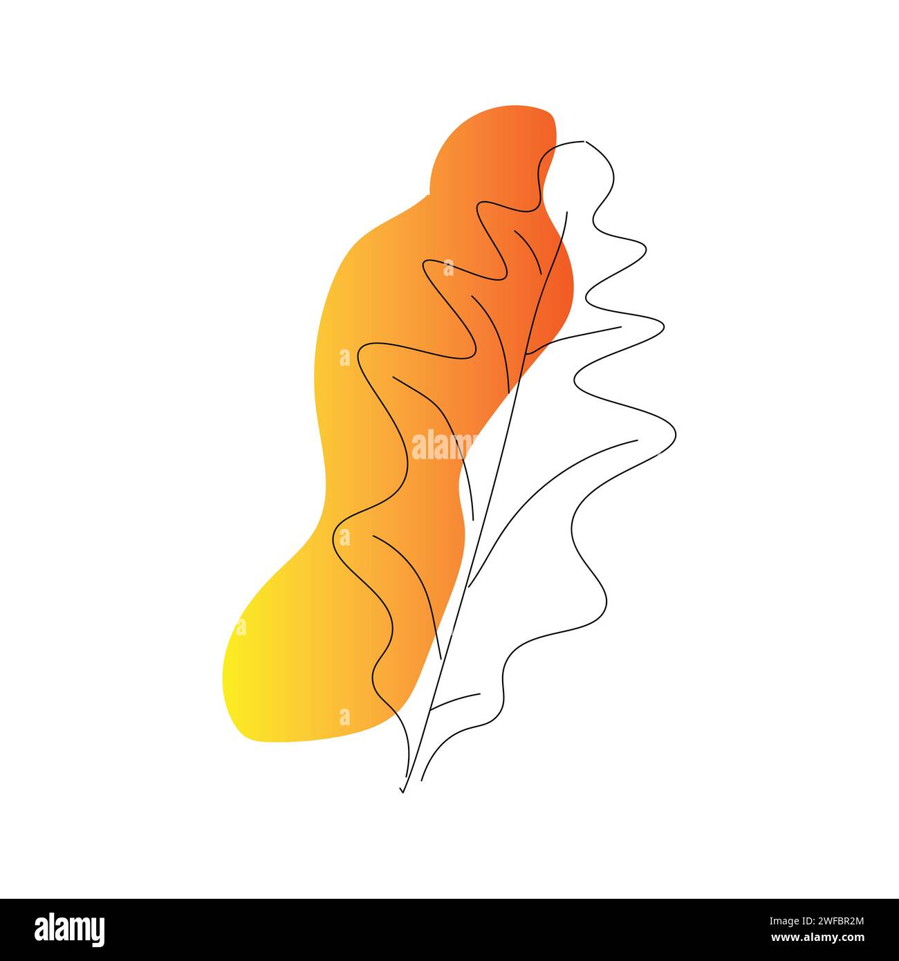 Oak tree line drawing Cut Out Stock Images & Pictures - Alamy