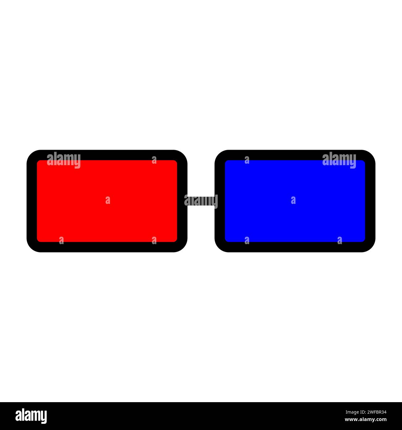 3d glasses icon. Cinema sign. Movie symbol. Blue and red colors ...