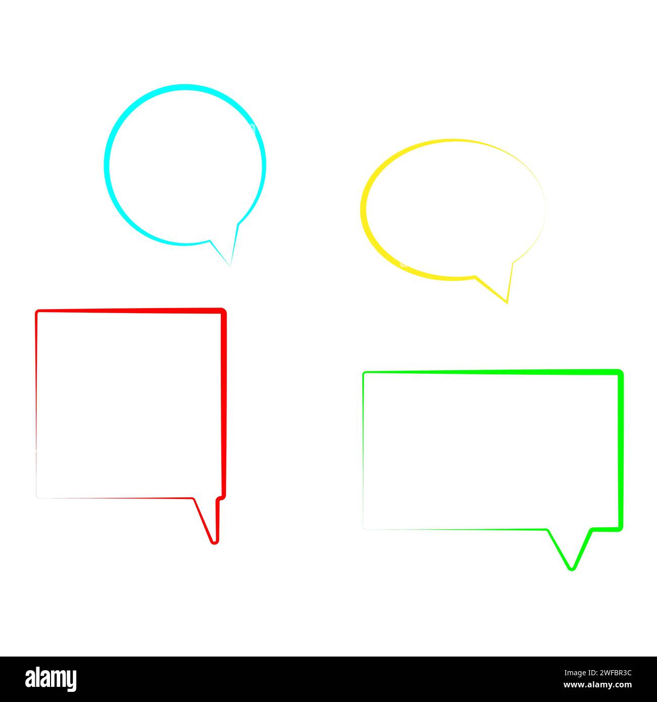 Chat icon set. Colored sign. Dialogue symbols. Communication concept ...