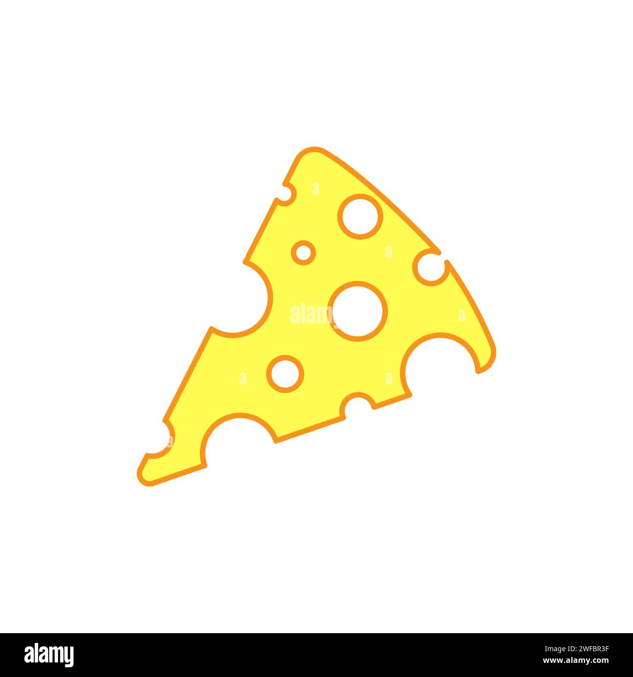 Cheese slice icon. Food sign. Snack time. Cartoon art. Freehand design ...