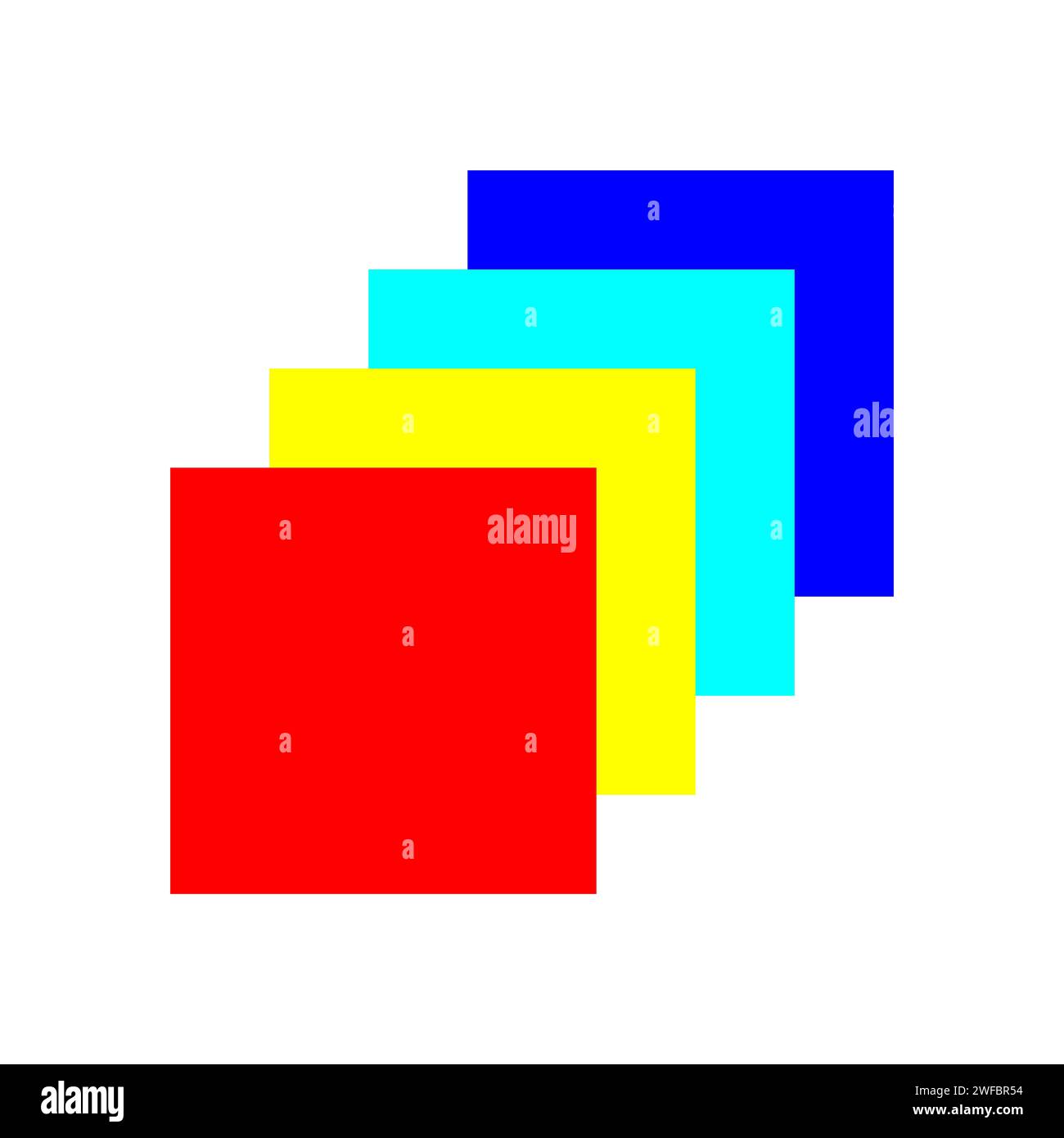 Colored palette. Red, yellow and blue squares. Computer paint. Simple ...