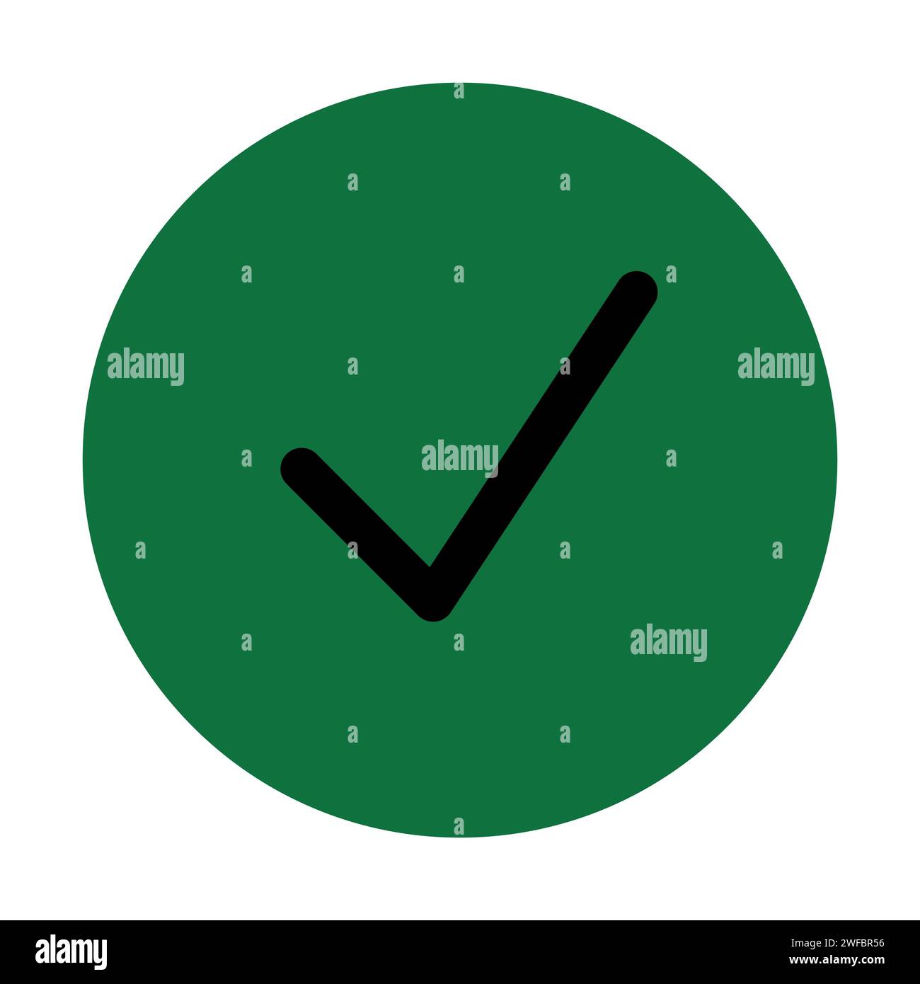 Mark icon in circle. Green sign. App element. Choice element. Modern ...