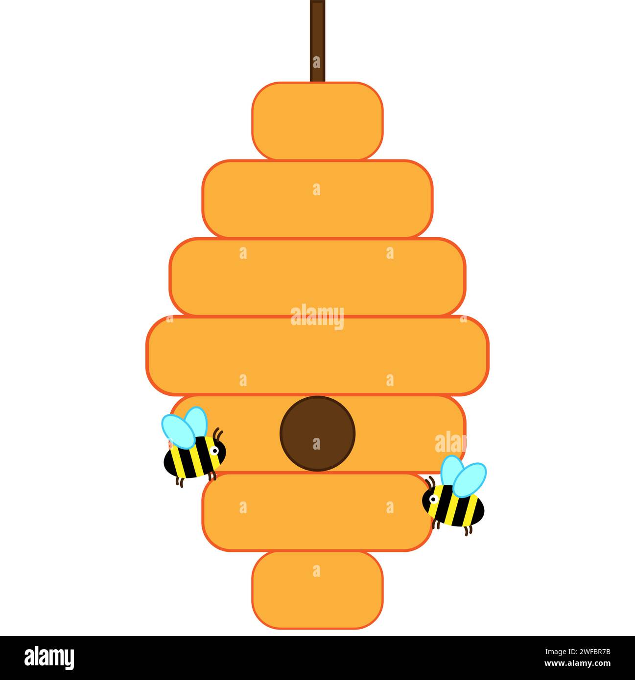 Beehive icon. Cartoon design. Honey processing. Hand drawn art ...