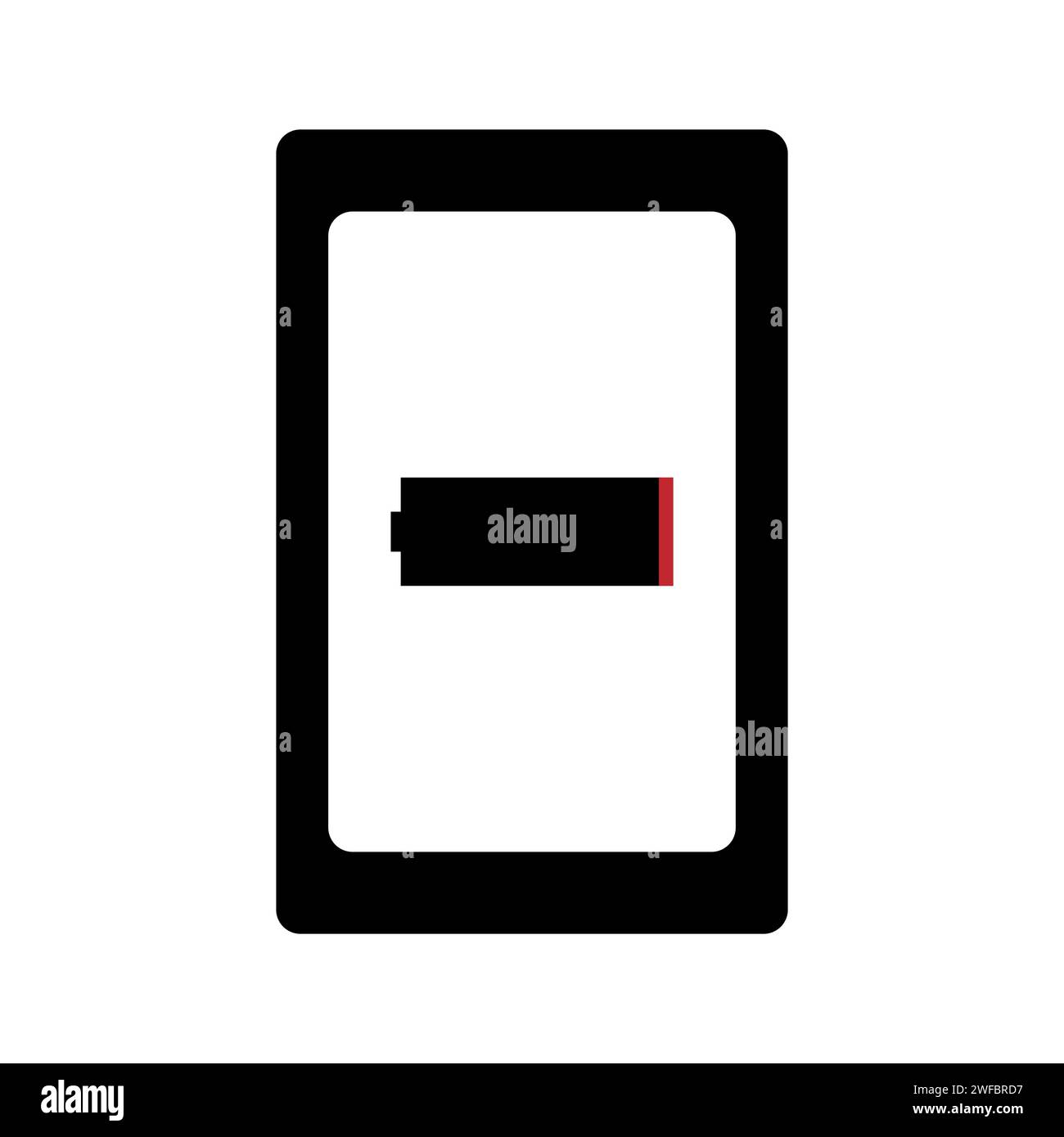 Discharged battery. Gadget sign. Technology background. Red element ...