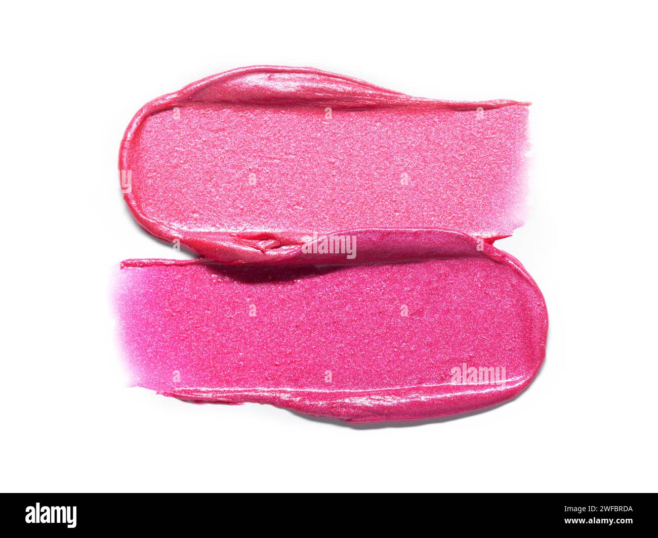 Pink red shimmering lipstick texture stroke composition isolated on ...
