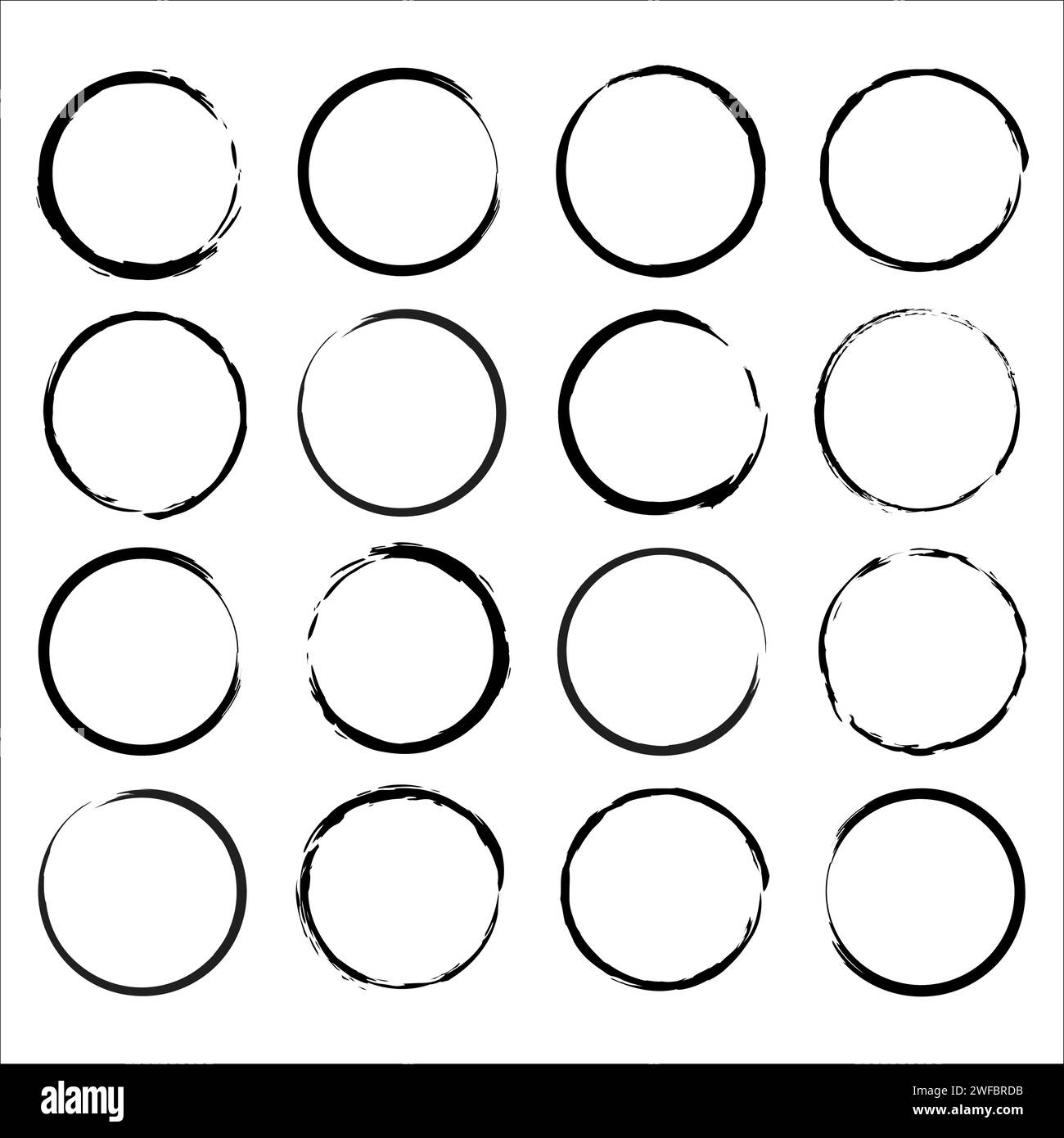 Black grunge circle frames. Silhouette elements. Decorative symbol ... Black grunge circle frames. Silhouette elements. Decorative symbol ...