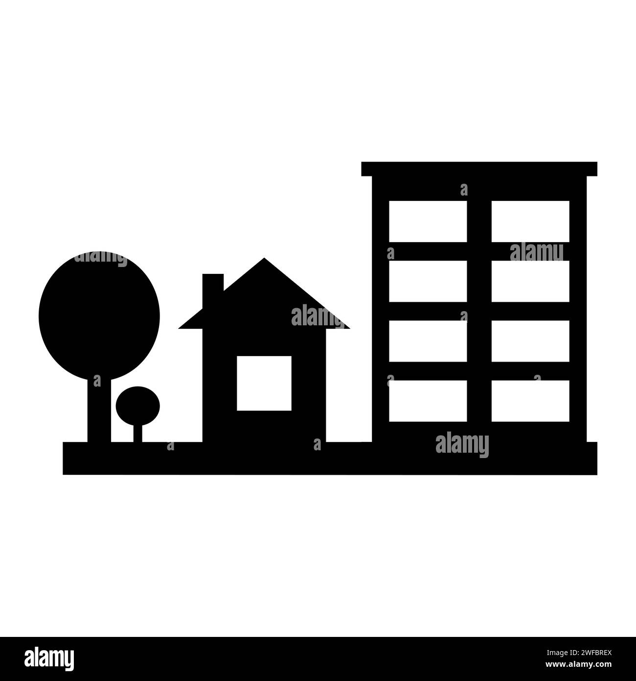 Modern black home. Icon with black house. Build icon vector. Vector ...