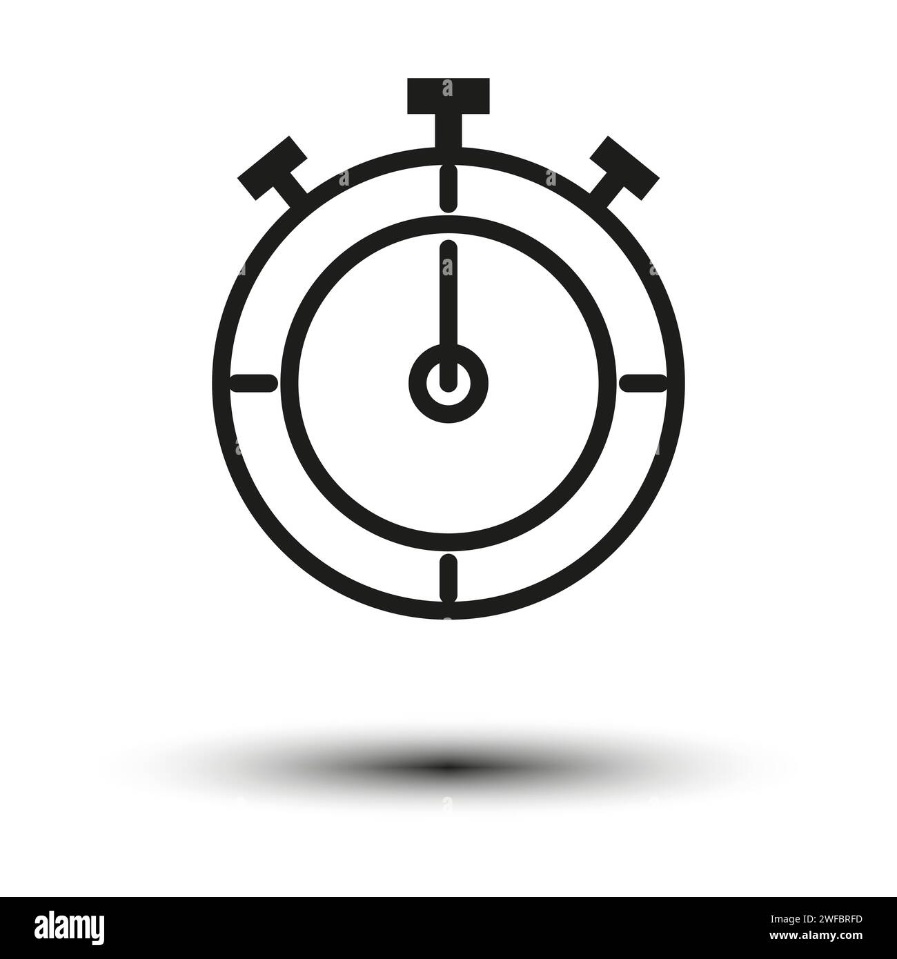 Stopwatch Icon Time Clock Editable Stroke Vector Illustration Eps 10 Stock Vector Image