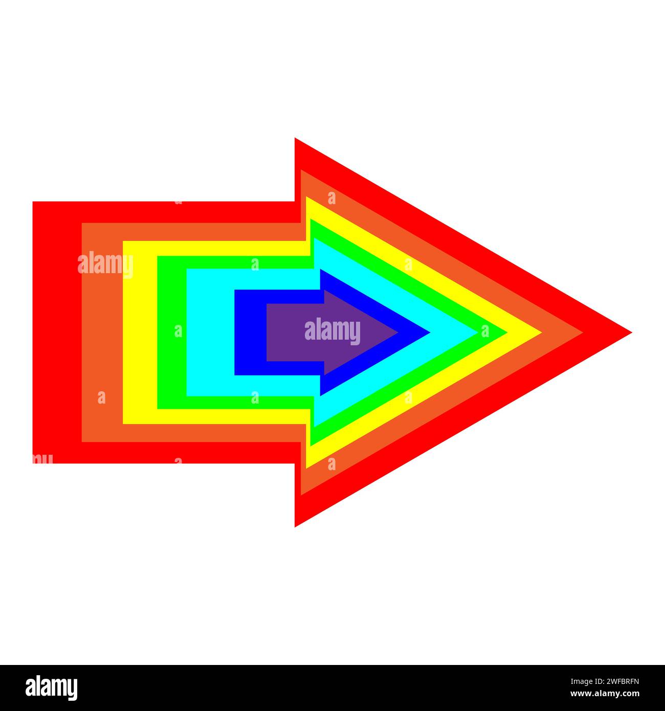 Colored arrow icon. Modern art element. Right direction. Futuristic ...