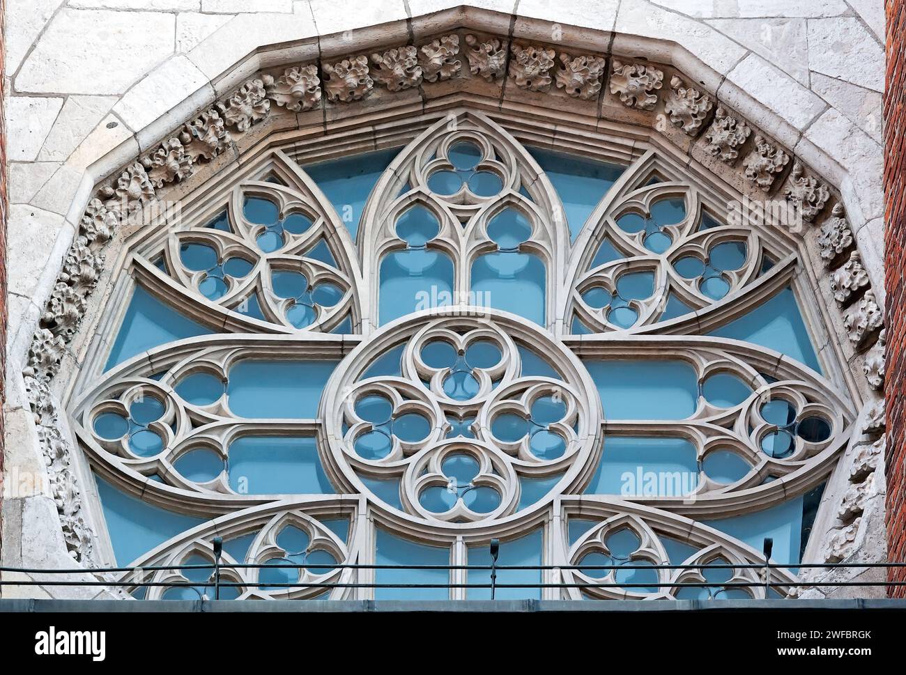 Decorative window of the Wawel cathedral, Krakow, Poland Stock Photo ...