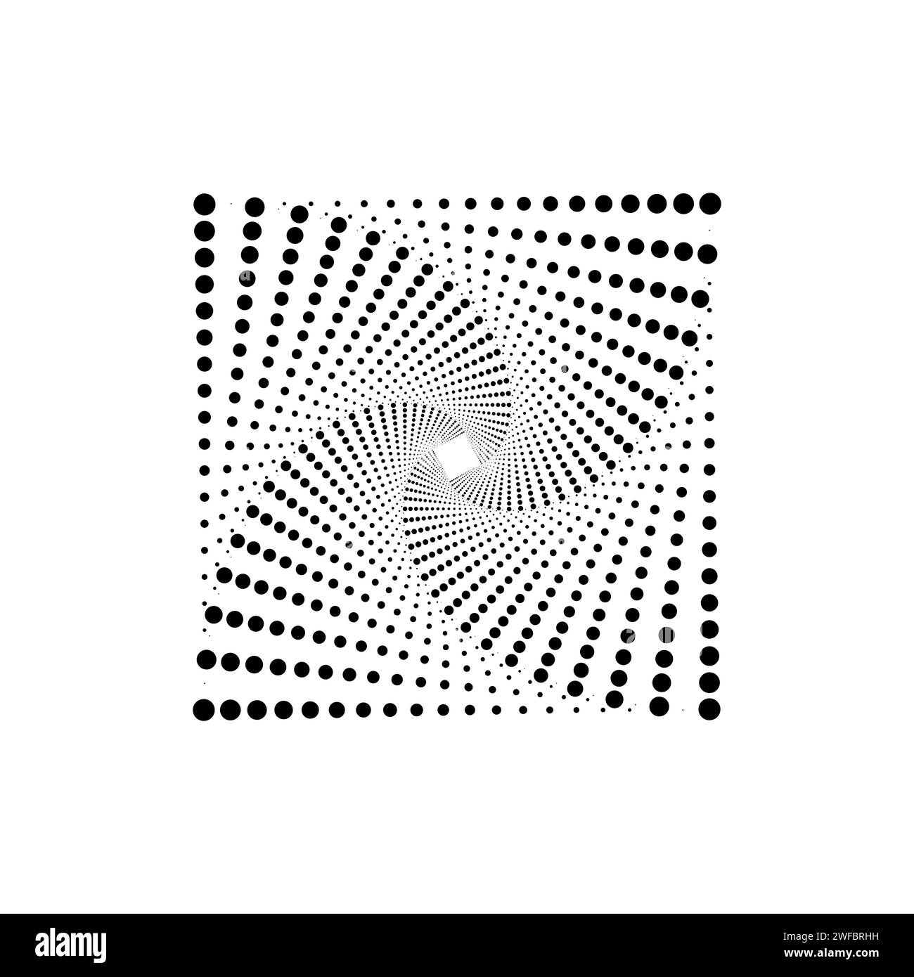 Modern square spiral. Optical pattern. Halftone art. Vector ...