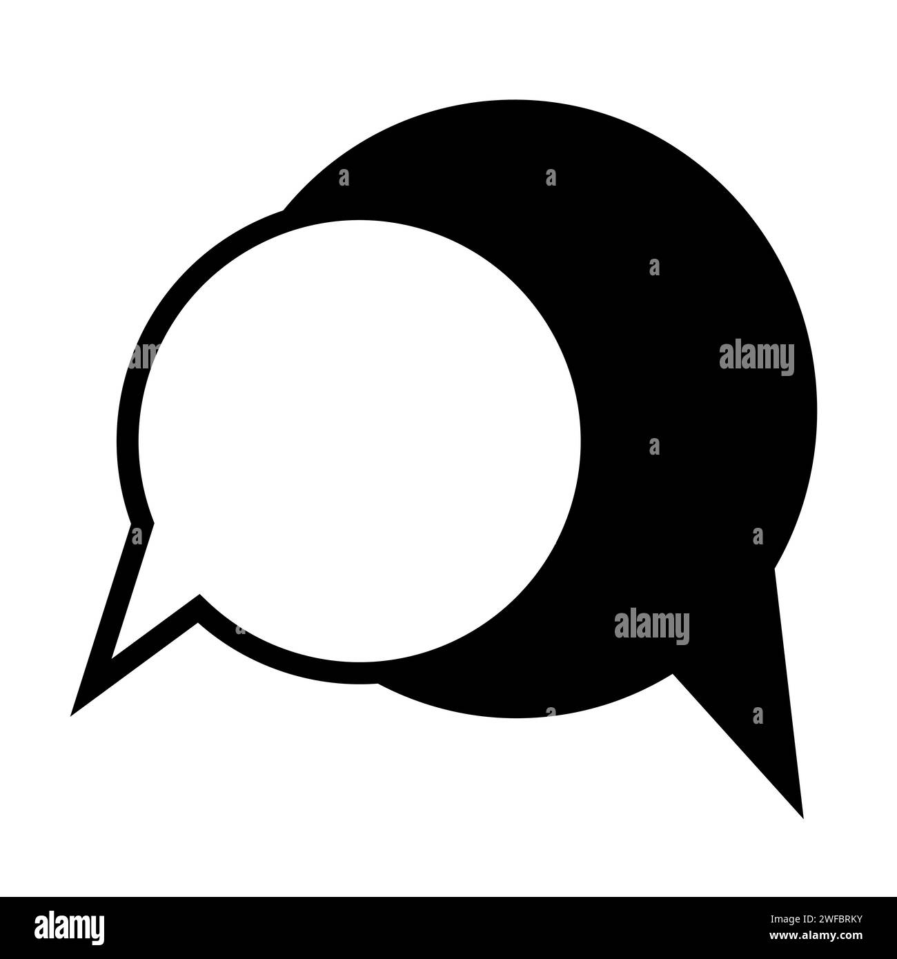 Speech bubbles icon. Black and white. Dialogue emblem. App element ...