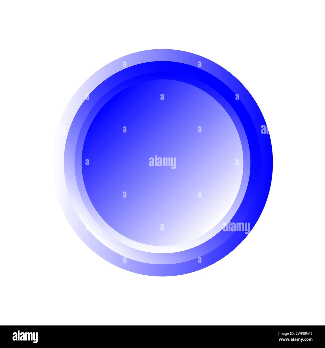 Blue button icon. Concave sign. Mobile app element. Round label badge. Modern art. Vector ...