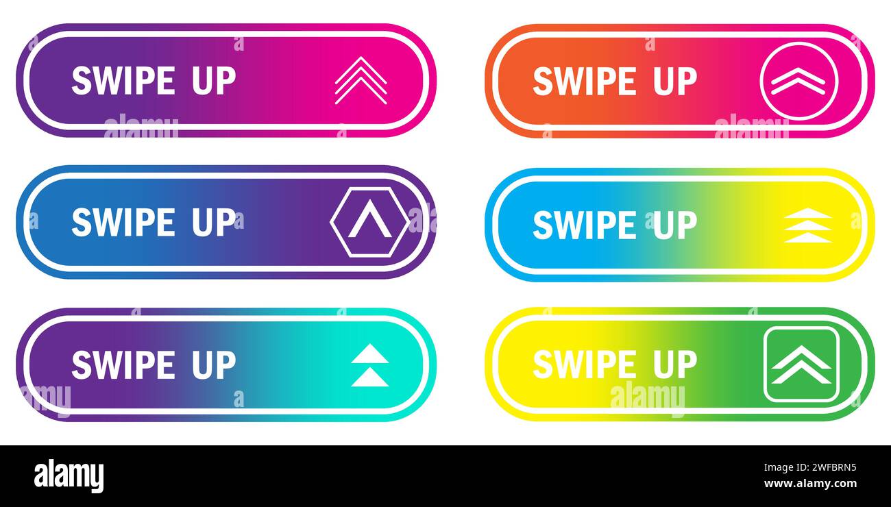 Set of swipe up buttons. Business arrow symbol. Media element. Communication concept. Vector ...