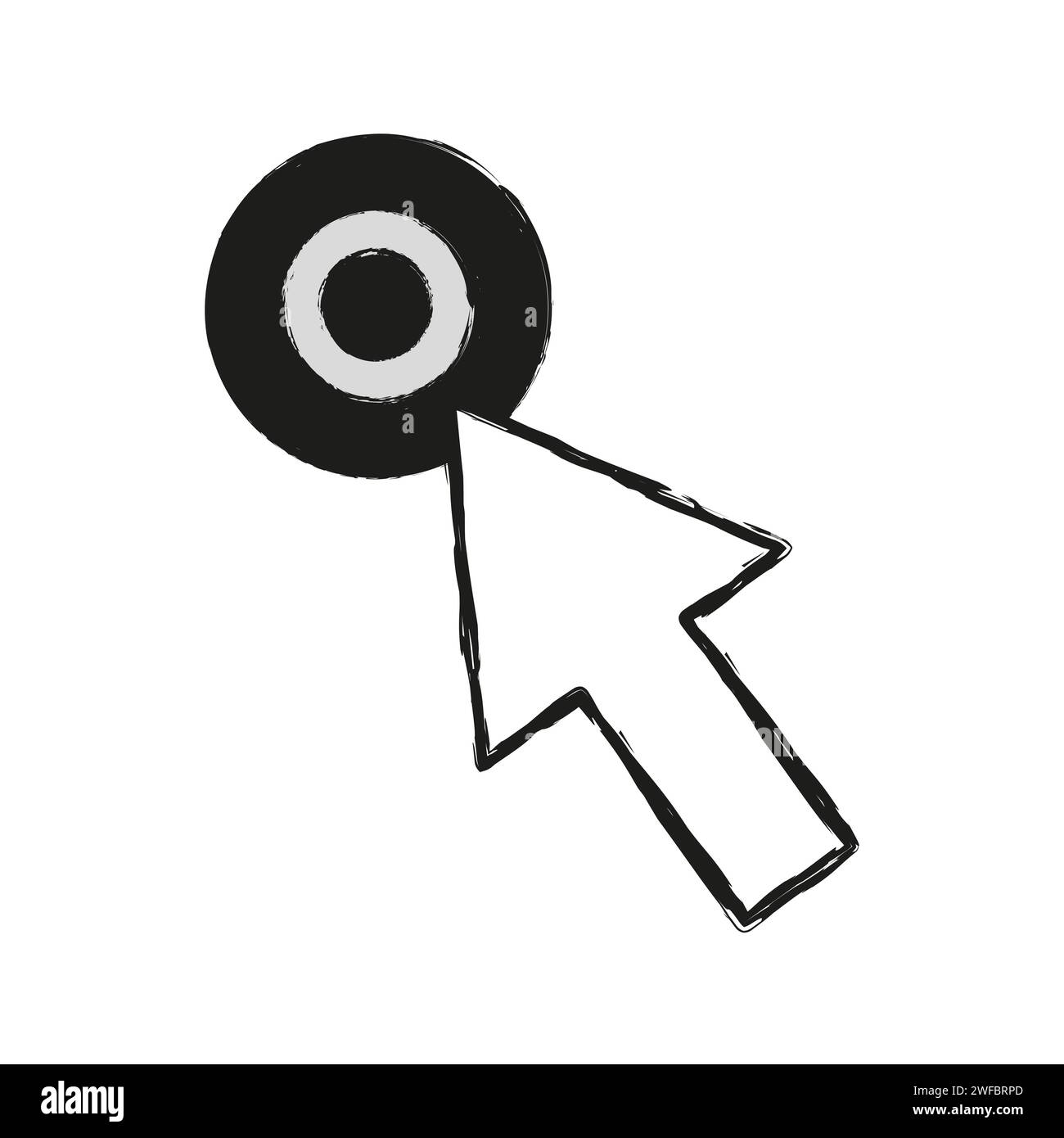 Target arrow icon. Colored elements. Business graph. Mission symbol ...