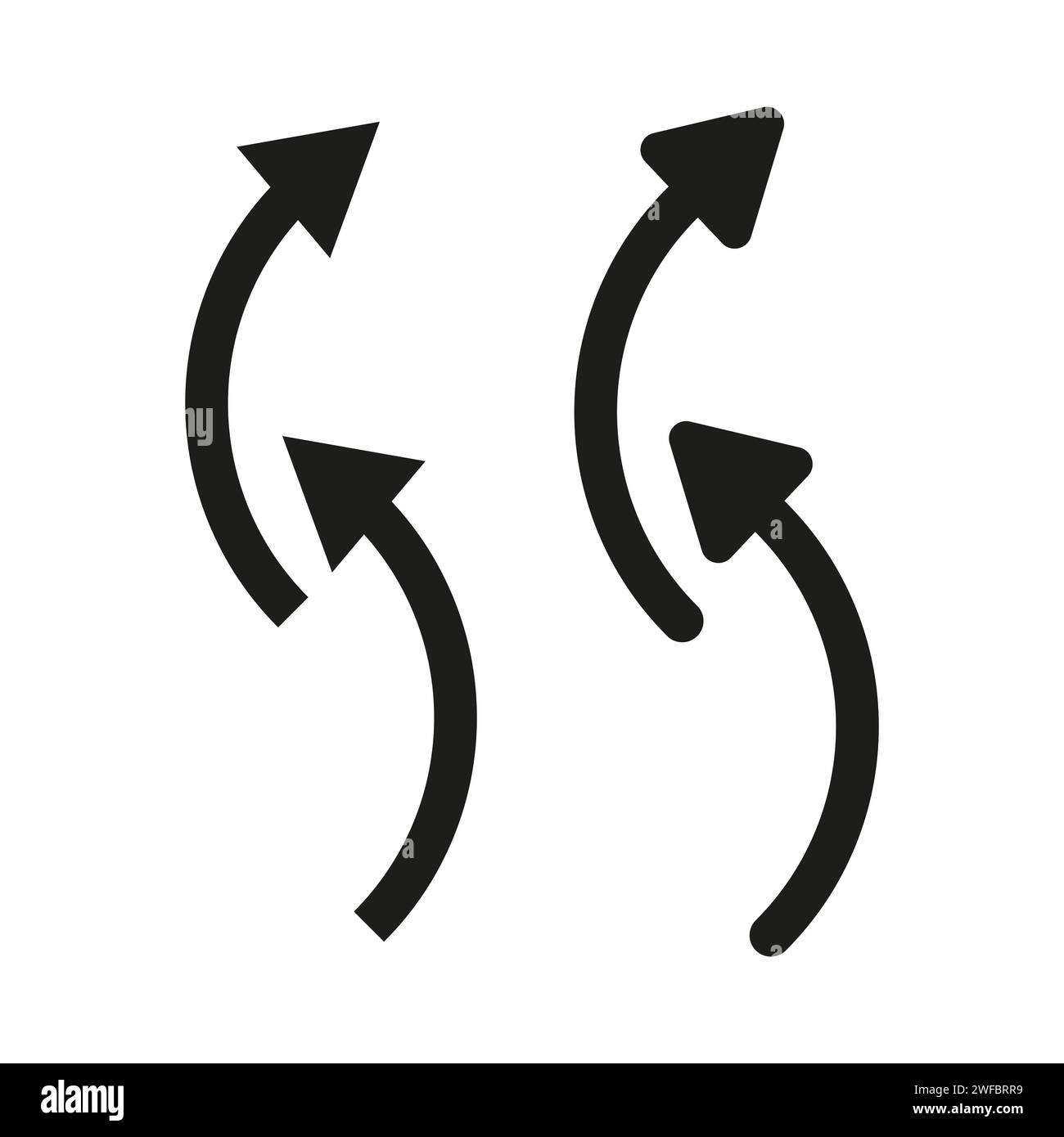 Curved arrows. Graphic element. Vector illustration. EPS 10 Stock ...