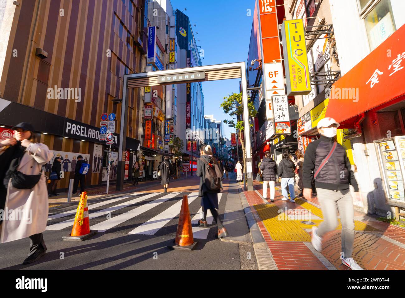 Tokyo, Japan. January 9, 2024. people walking among the Musashino ...
