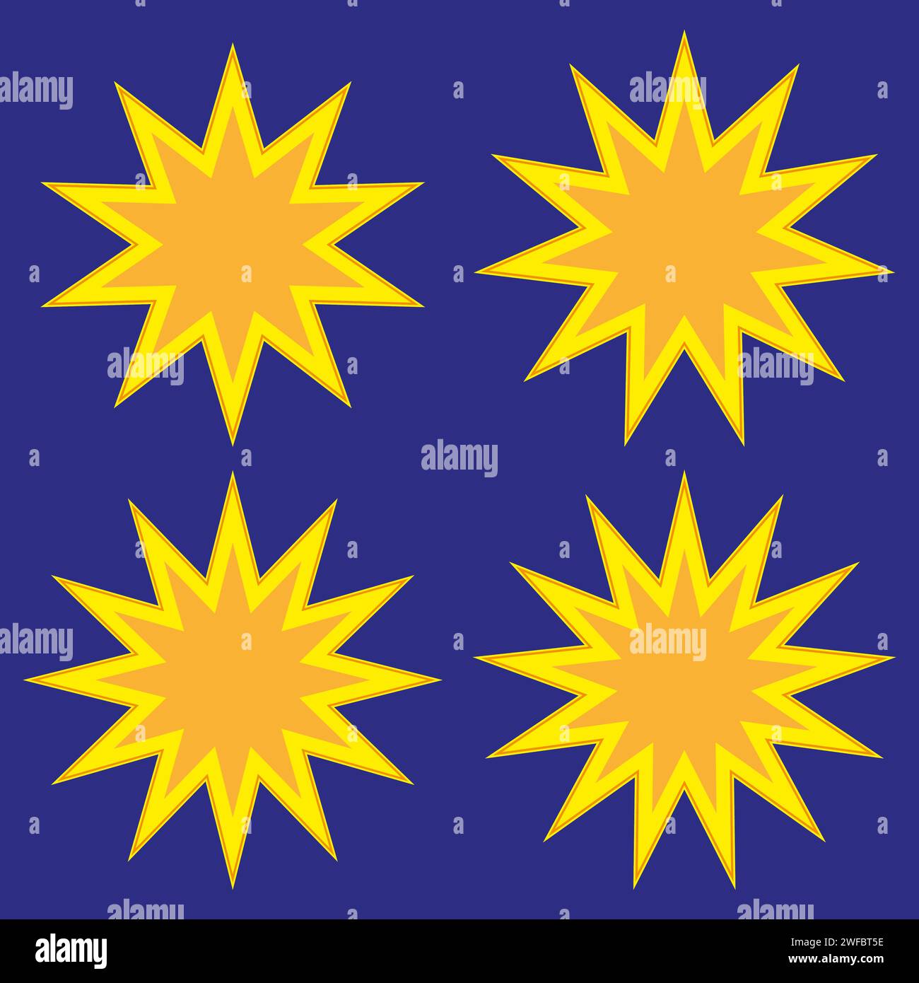 Yellow boom sign. Speech bomb icon. Dark blue background. Communication ...