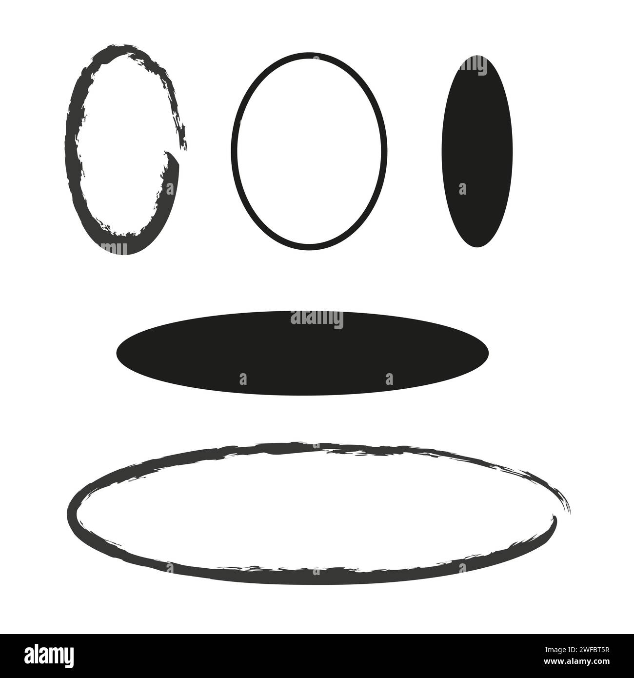 Brush ovals. doodle circle set. Circular frame. Edge frame. Vector ...