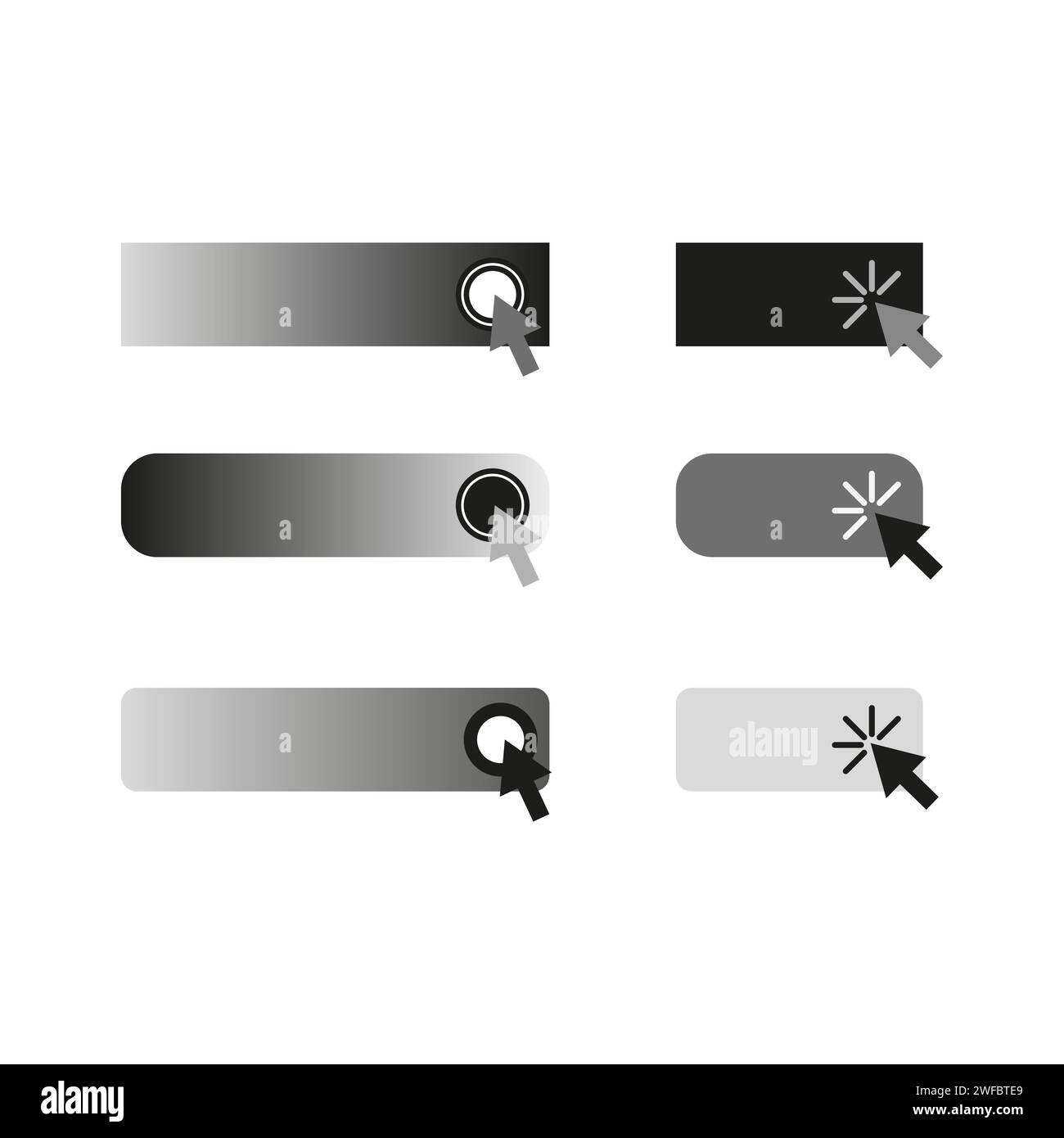 Flat arrow cursor search. Computer interface. Search bar design element. Vector illustration ...