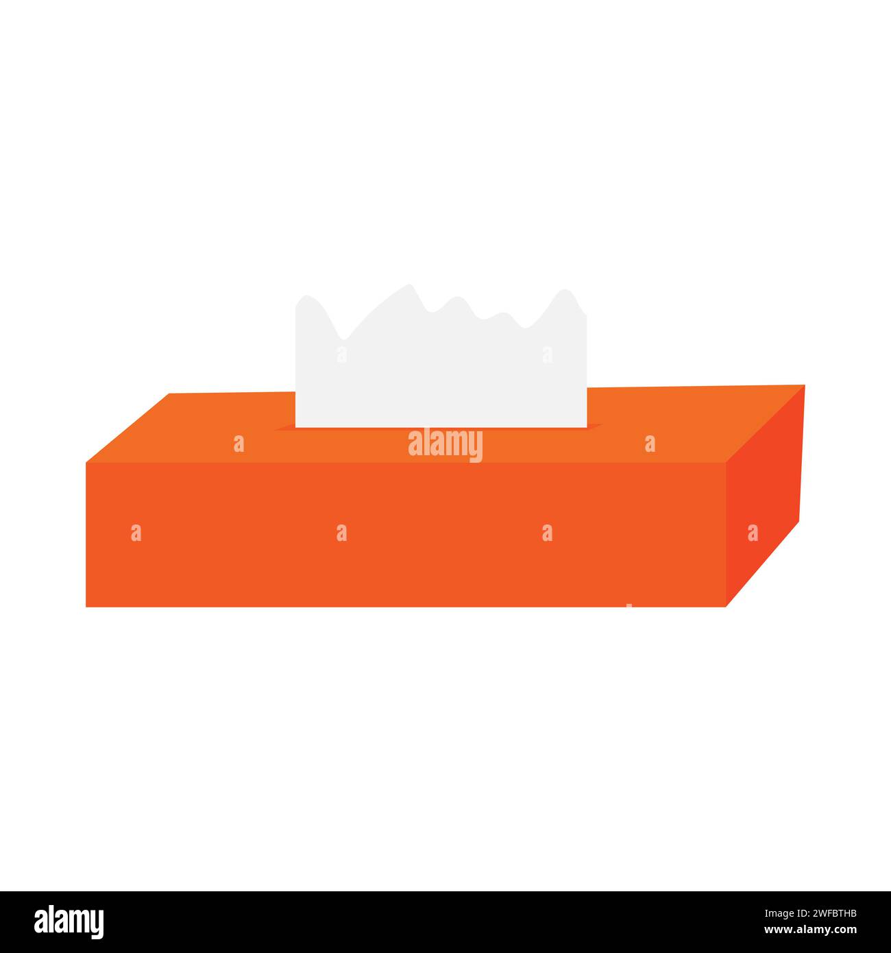Napkin pack icon. Orange box. Line design. Hygiene element. Clean body ...