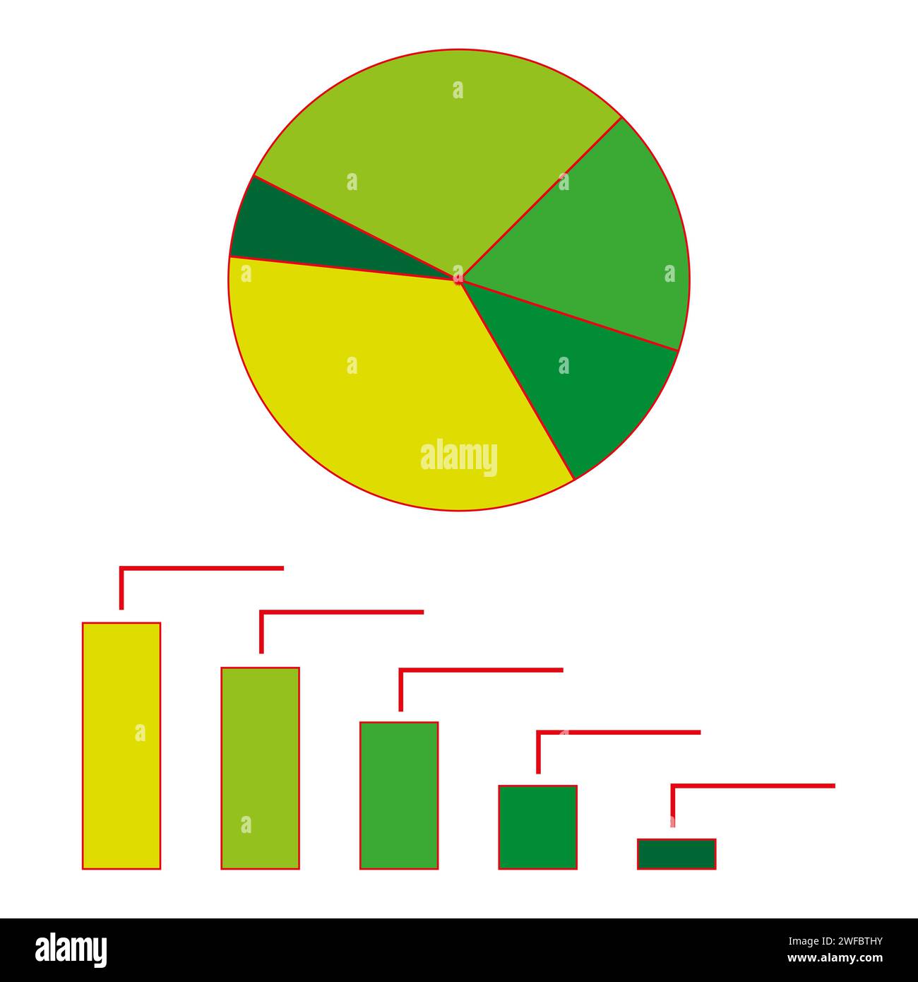 Green cartoon circle graph. Graphic element. Financial concept. Vector ...