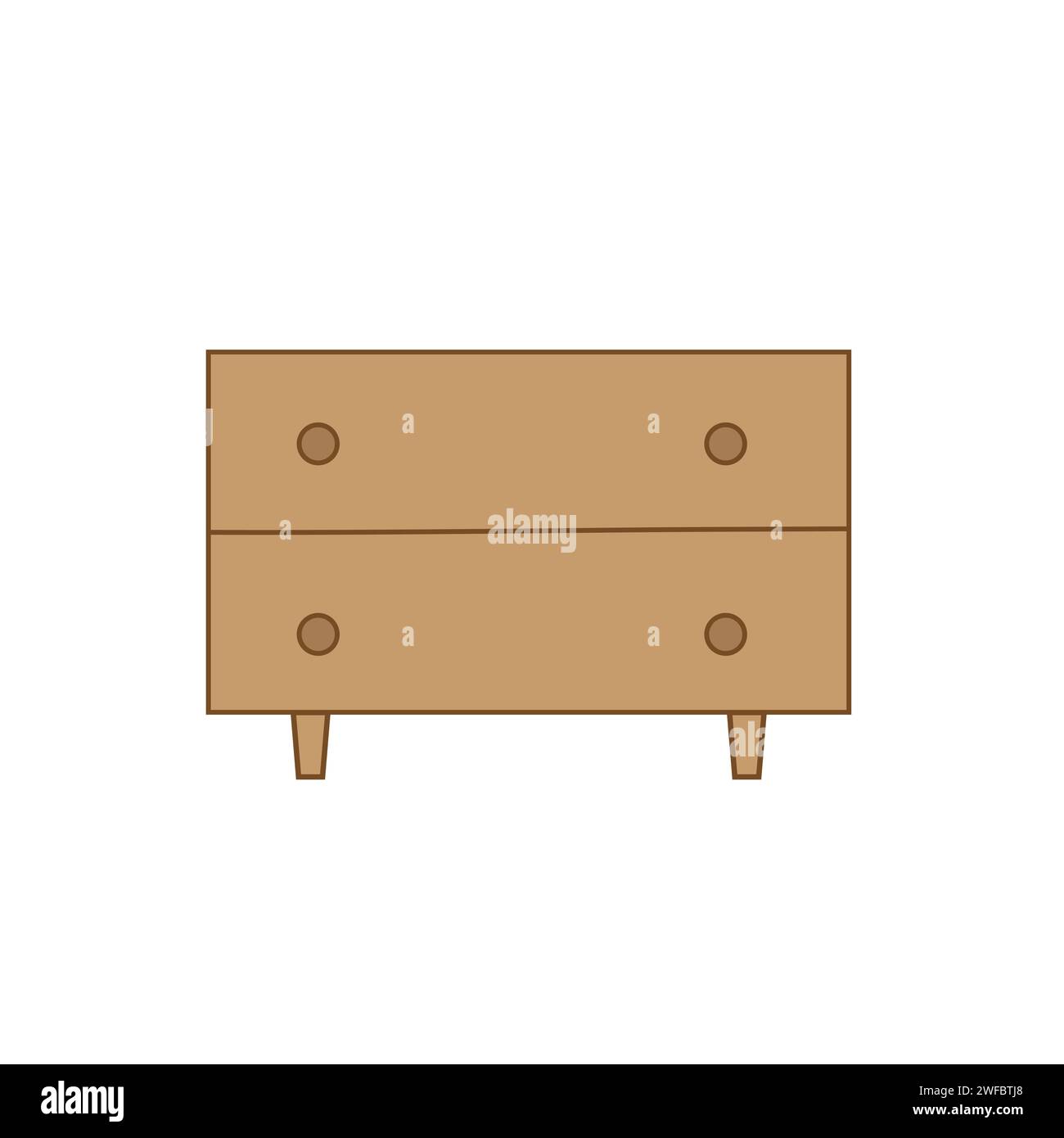 Cartoon dresser. Bedside room element. Interior home design. Household ...