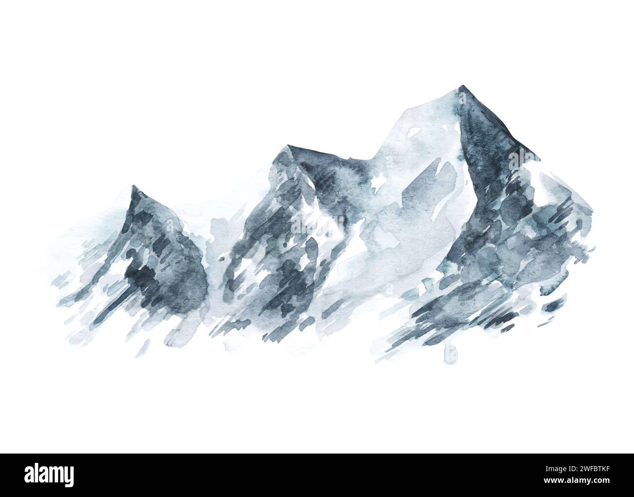 Abstract mountain landscape watercolor background. Nature mountain view ...