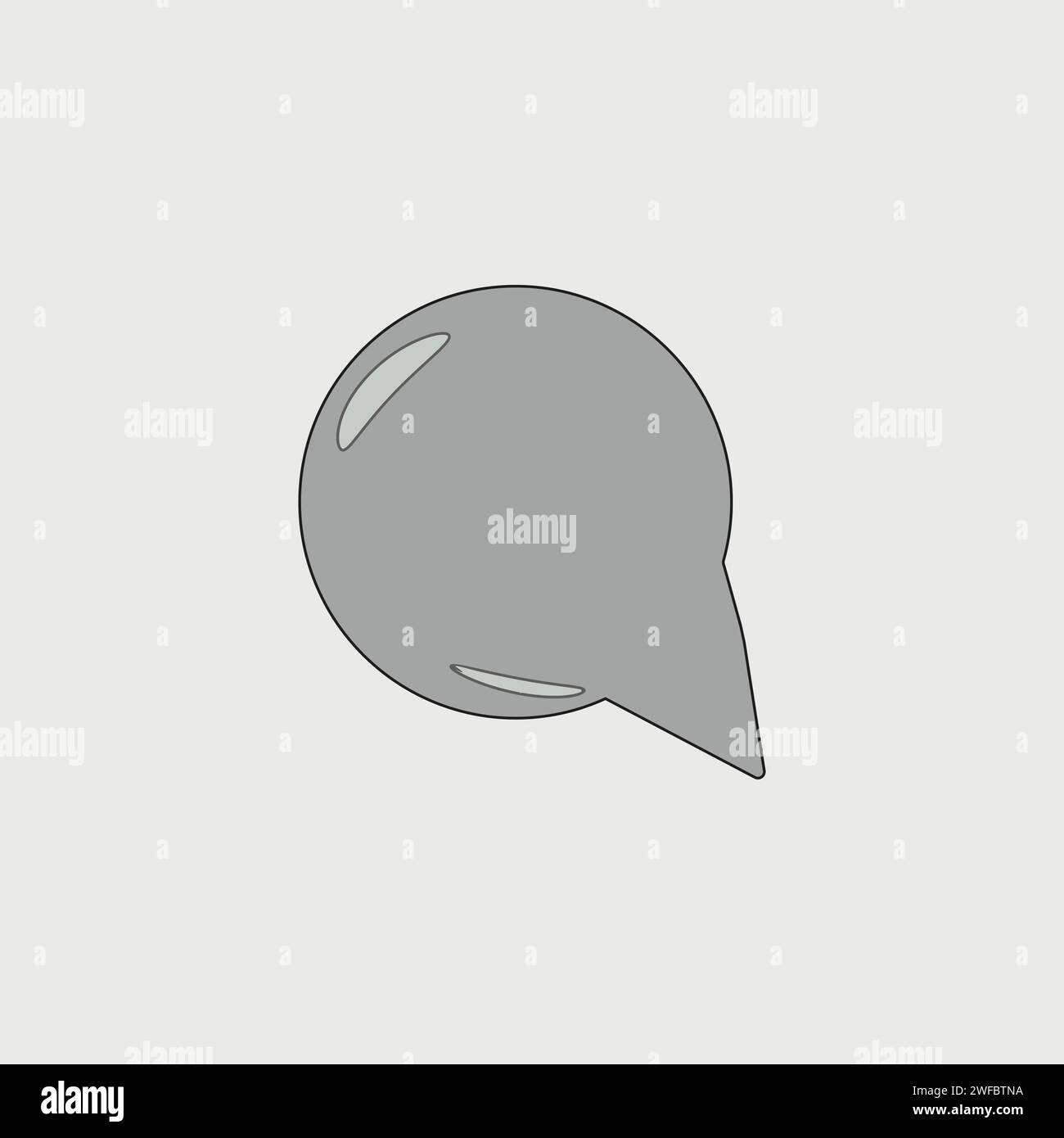 Gray speech bubble icon on dark backdrop. Simple design. Chat communication symbol. Vector ...