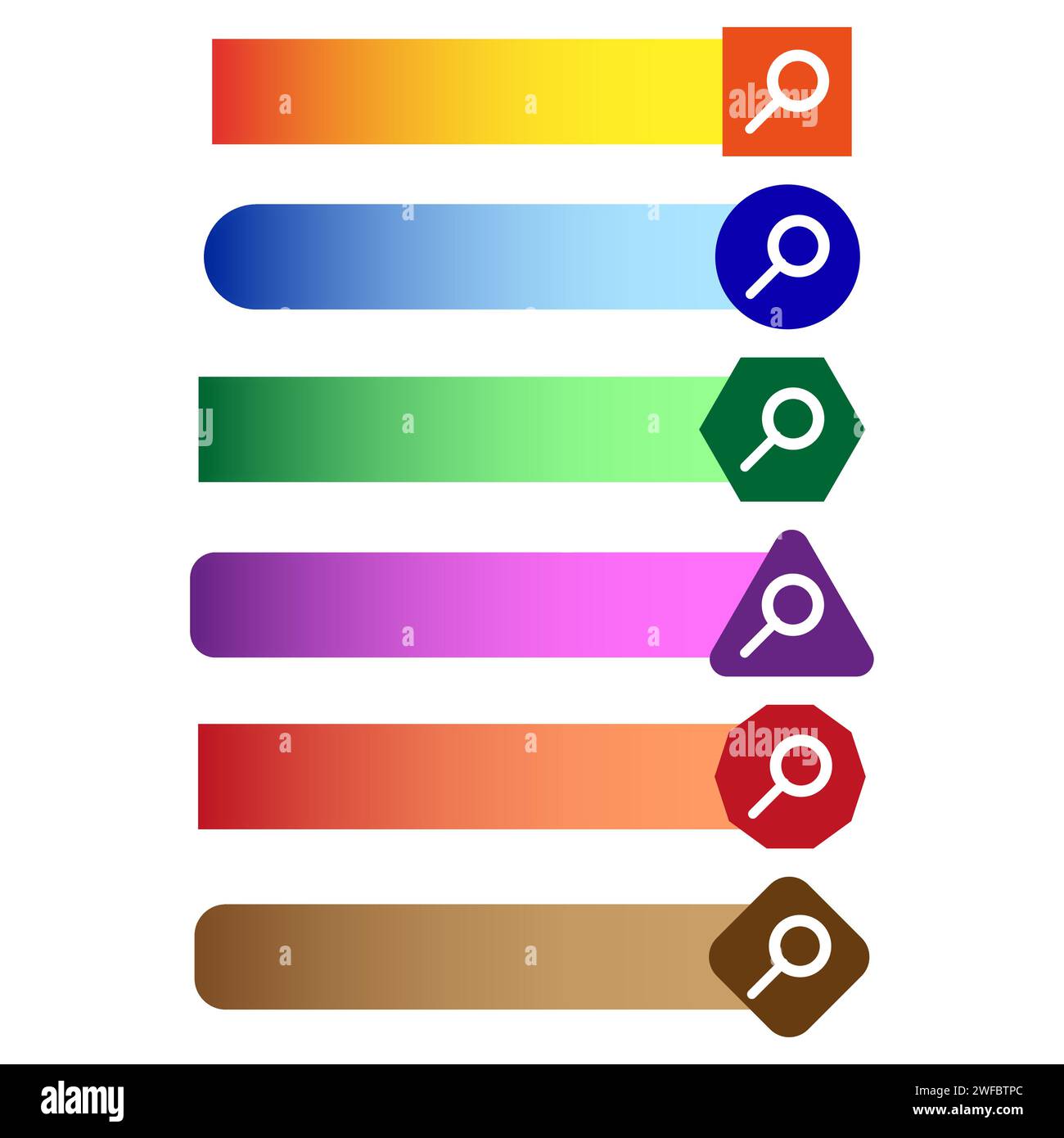 Banner With Colored Search Various Geometric Shapes Computer Interface Vector Illustration