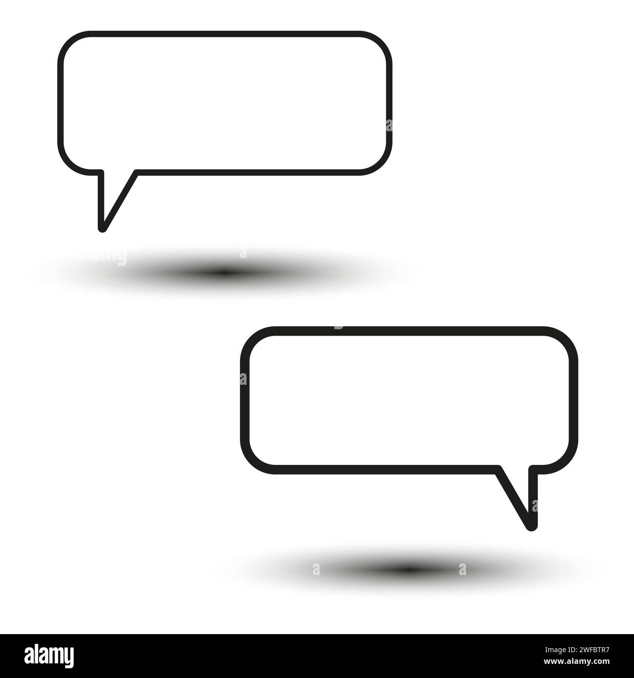 Flat empty message icons. Empty speech bubble. Vector illustration. EPS ...