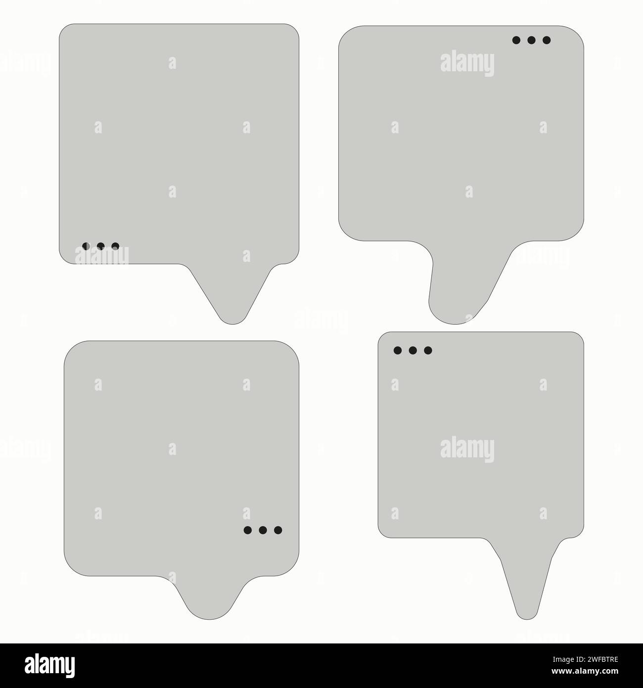 Gray chat icon on white background. Message sign. Communication symbol ...