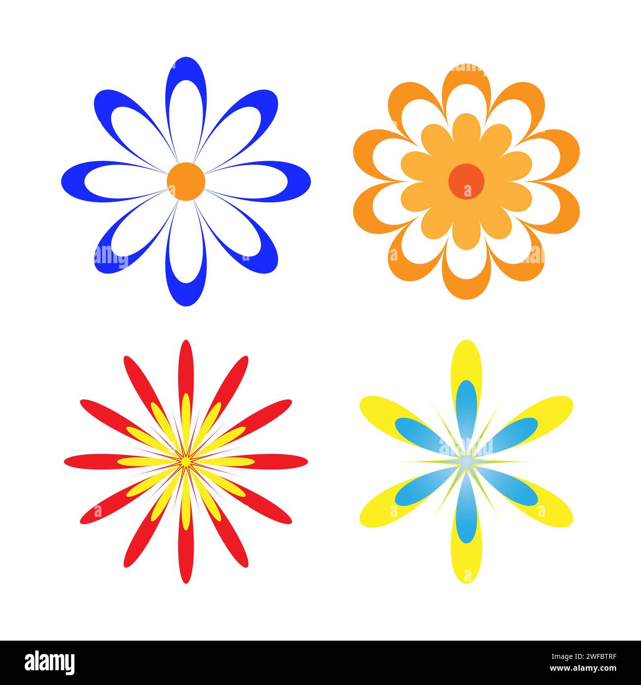 Simple vector art of flower icons collection hi-res stock photography ...