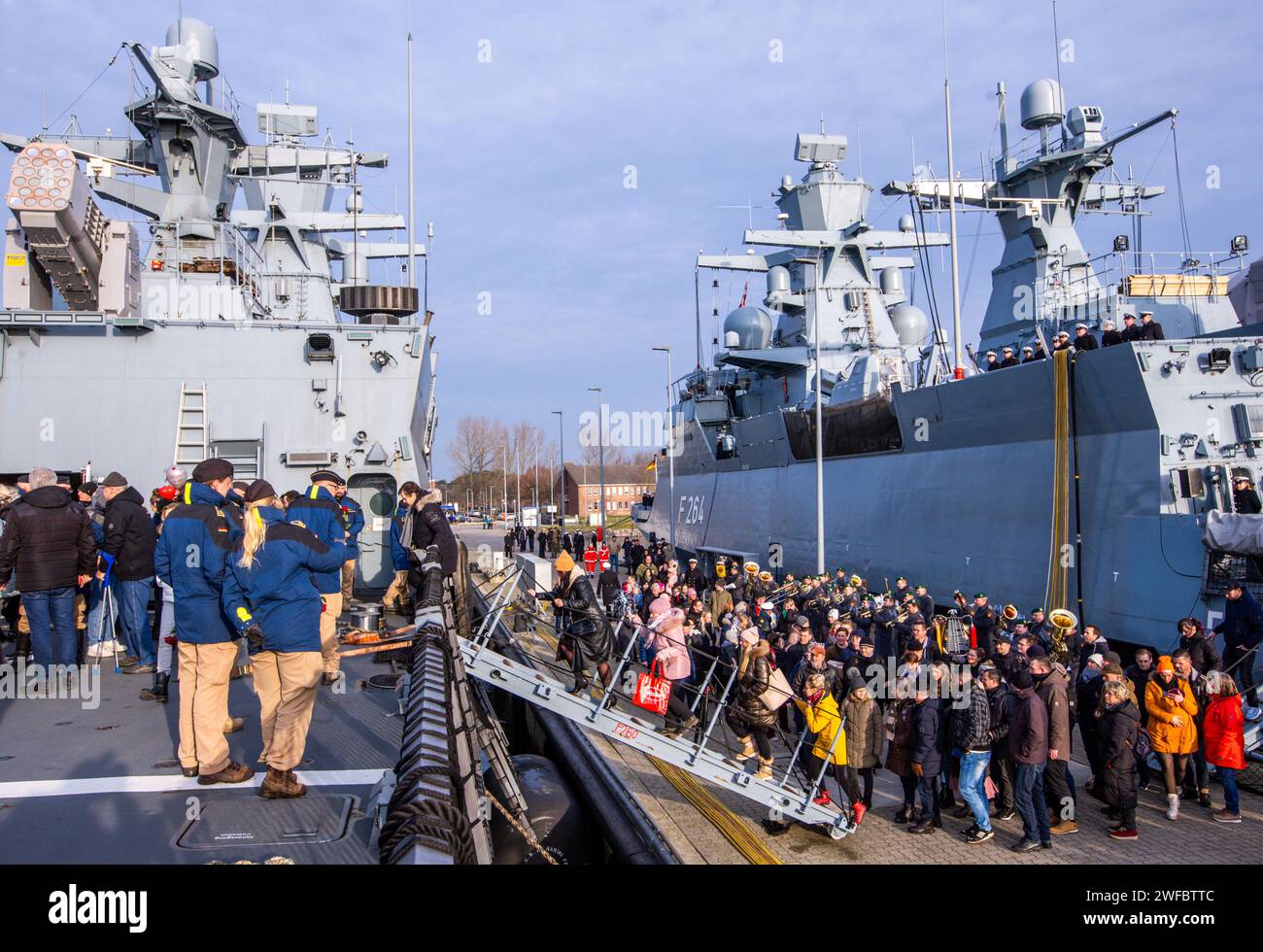 Rostock, Germany. 30th Jan, 2024. Families and friends board the ...