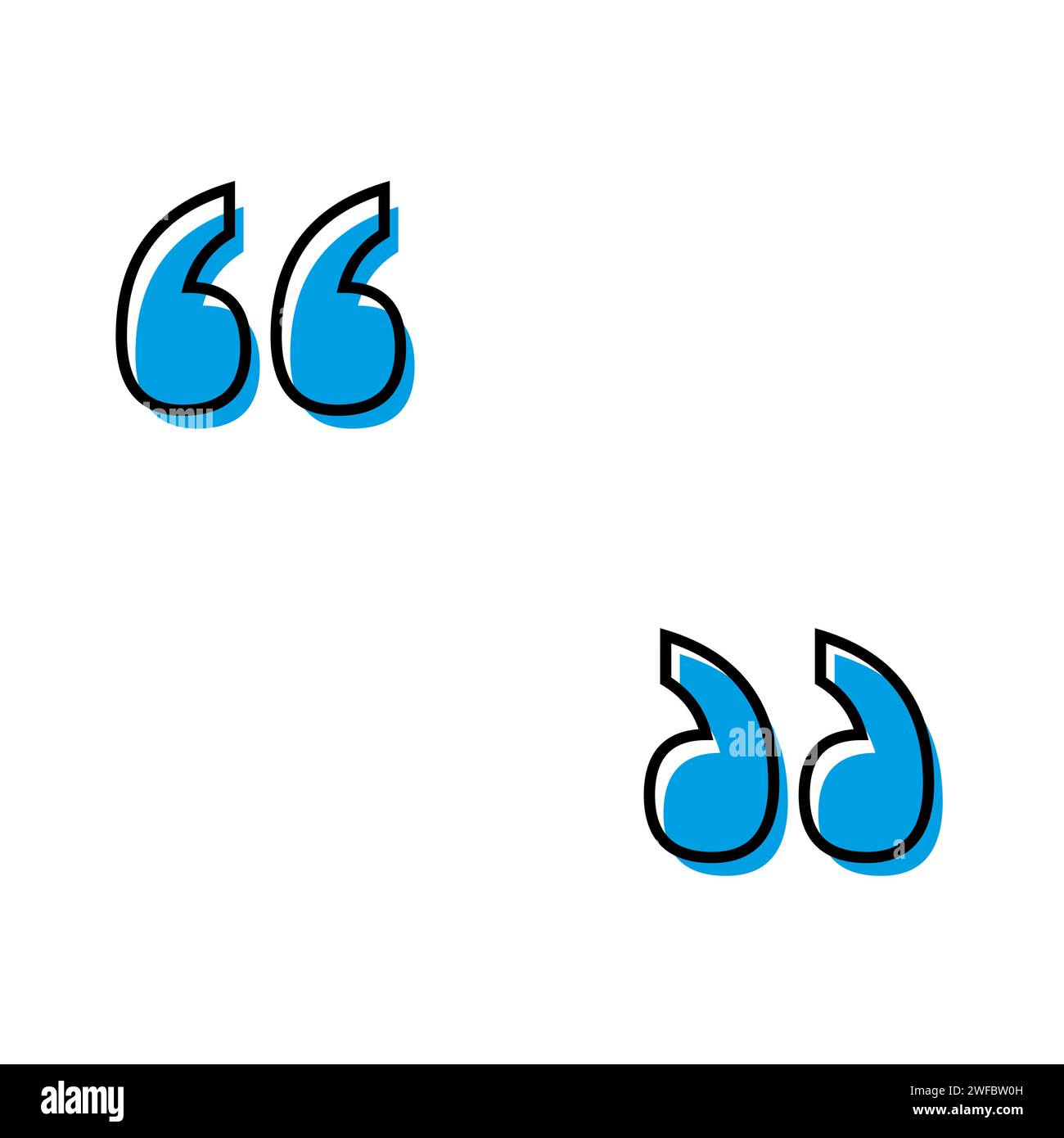 Blue quote icon. Text box. Chat talk. Flat style. Design element ...