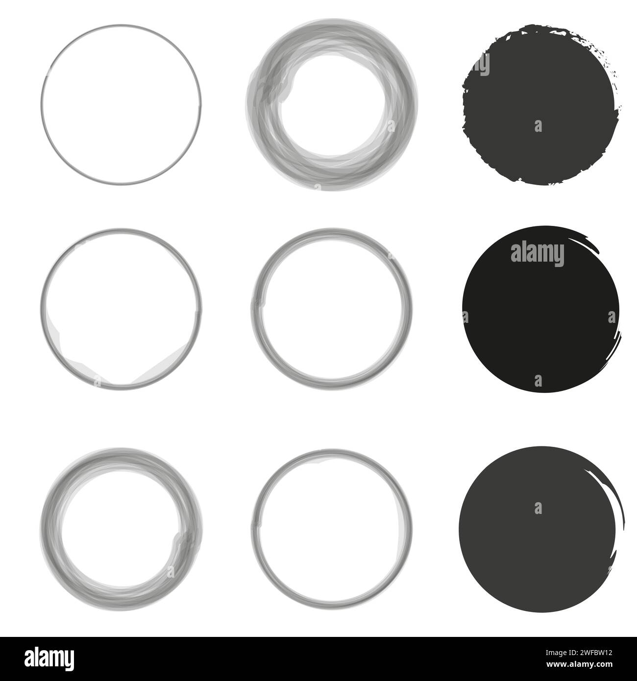Circle brush stroke Stock Vector Images - Alamy